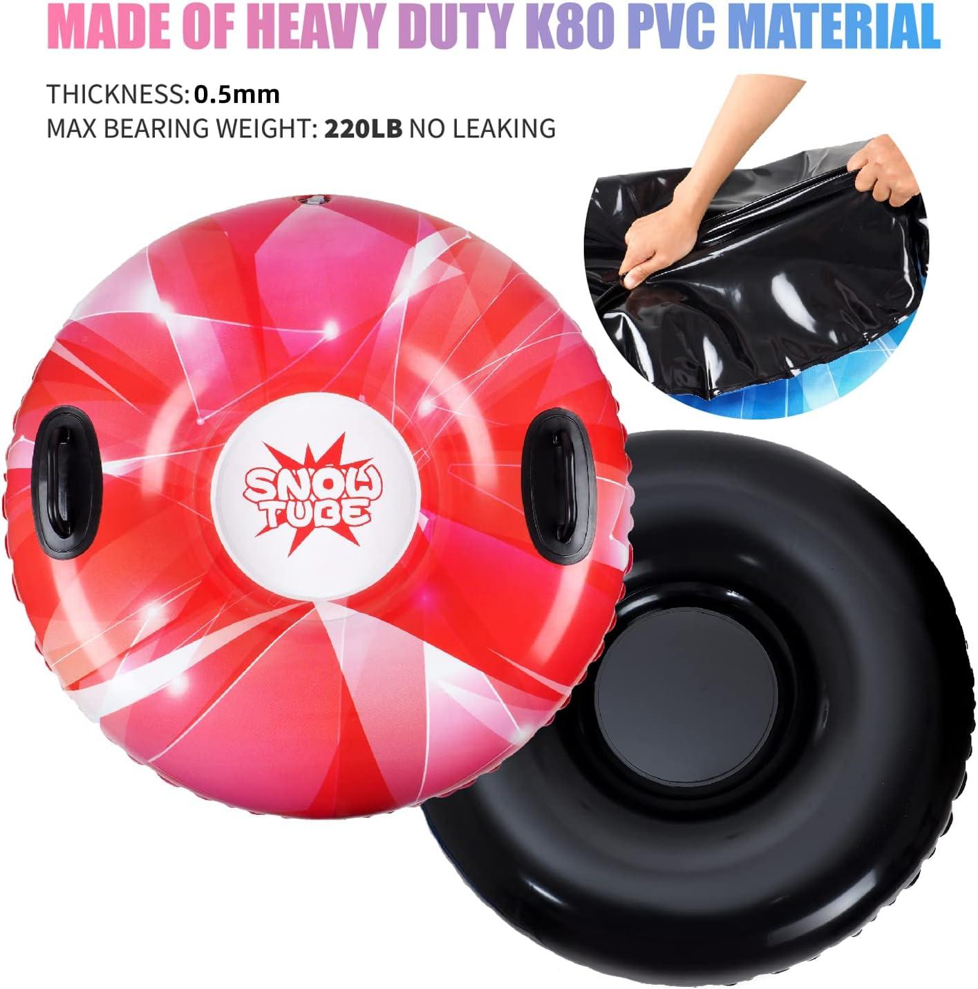 CALO 34 Heavy Duty Snow Tube Sled for Kids and Adults - Big Inflatable ...