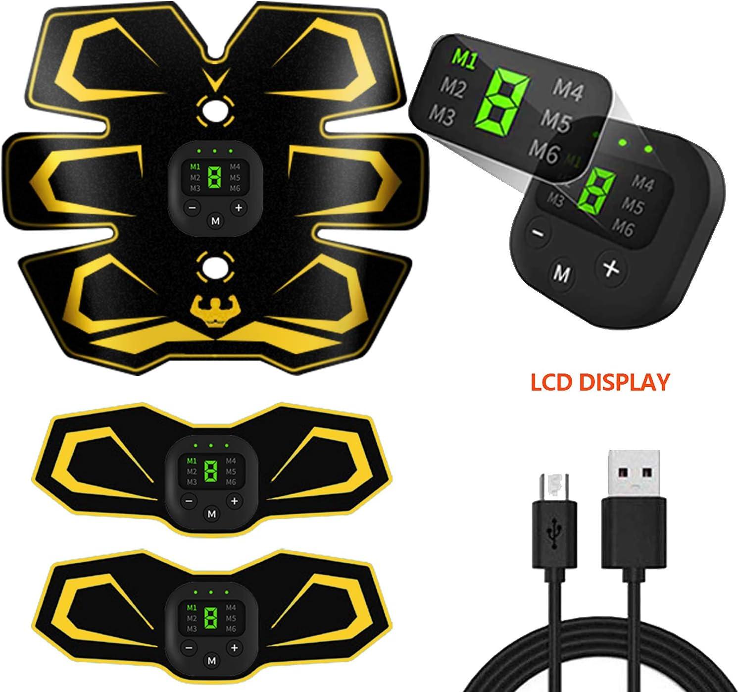 Wugein EMS Muscle Stimulator USB Electric Abdominal Trainer | 6 Modes ...