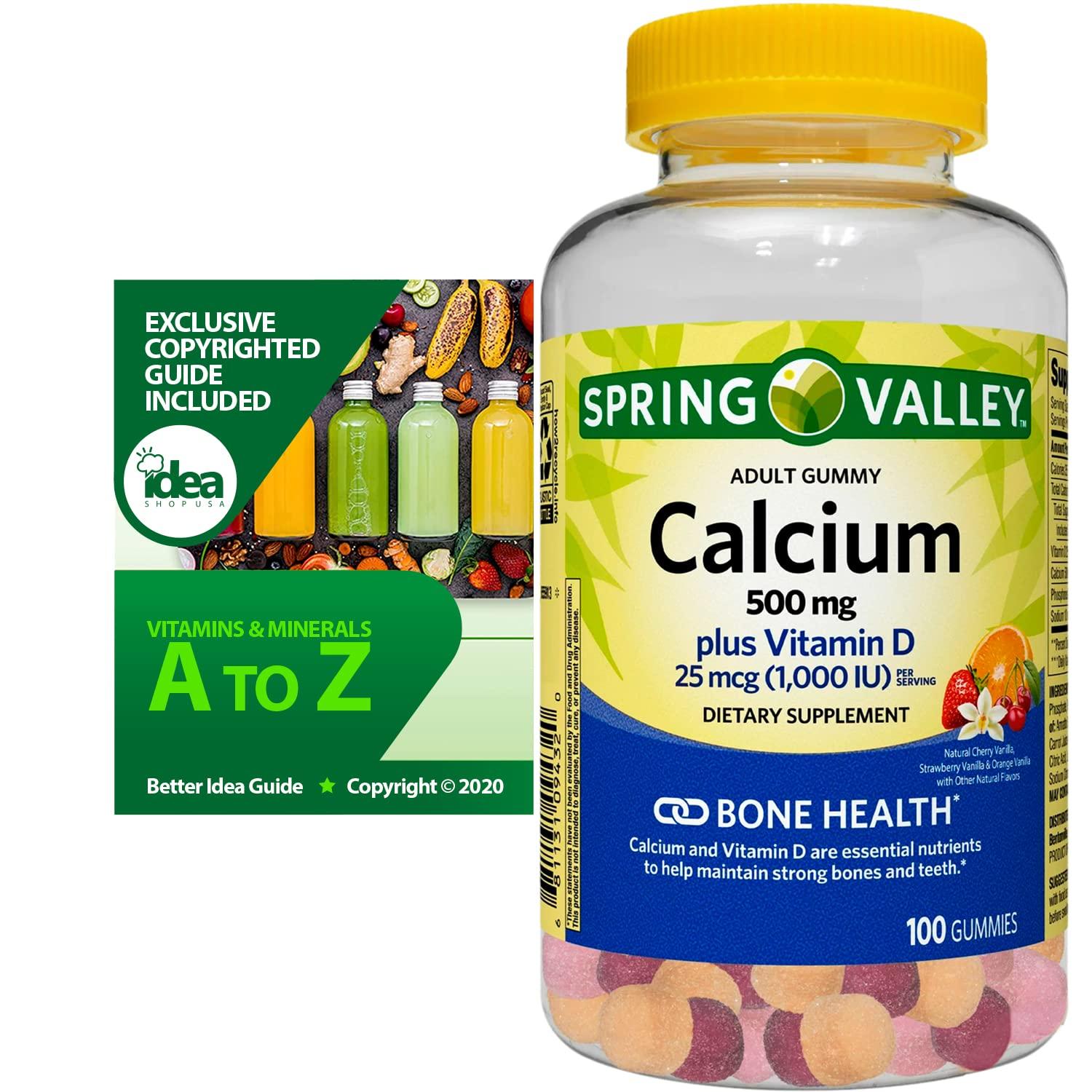 Spring Valley Calcium Plus Vitamin D Adult Gummies 100 Ct Bundle - A to ...