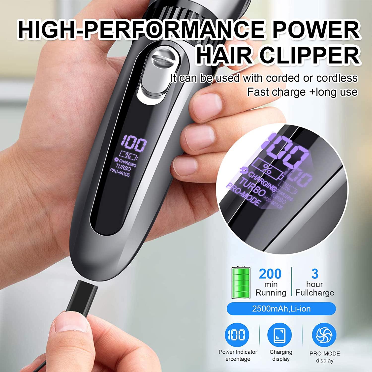 Cordless Hair Clippers for Men - Professional Trimmer Kit for Barbers ...
