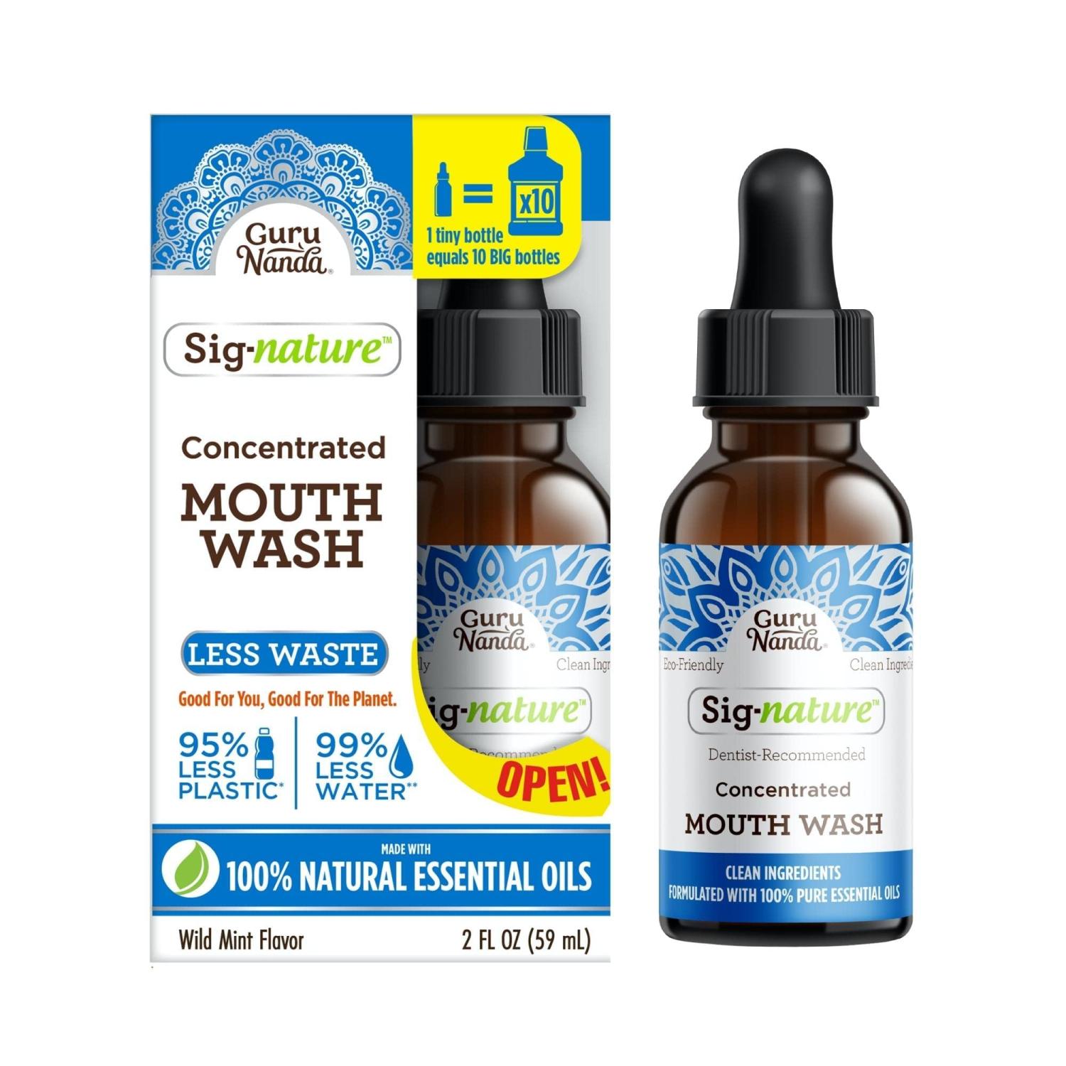 GuruNanda Concentrated Mouthwash - 100% Natural Essential Oils for ...