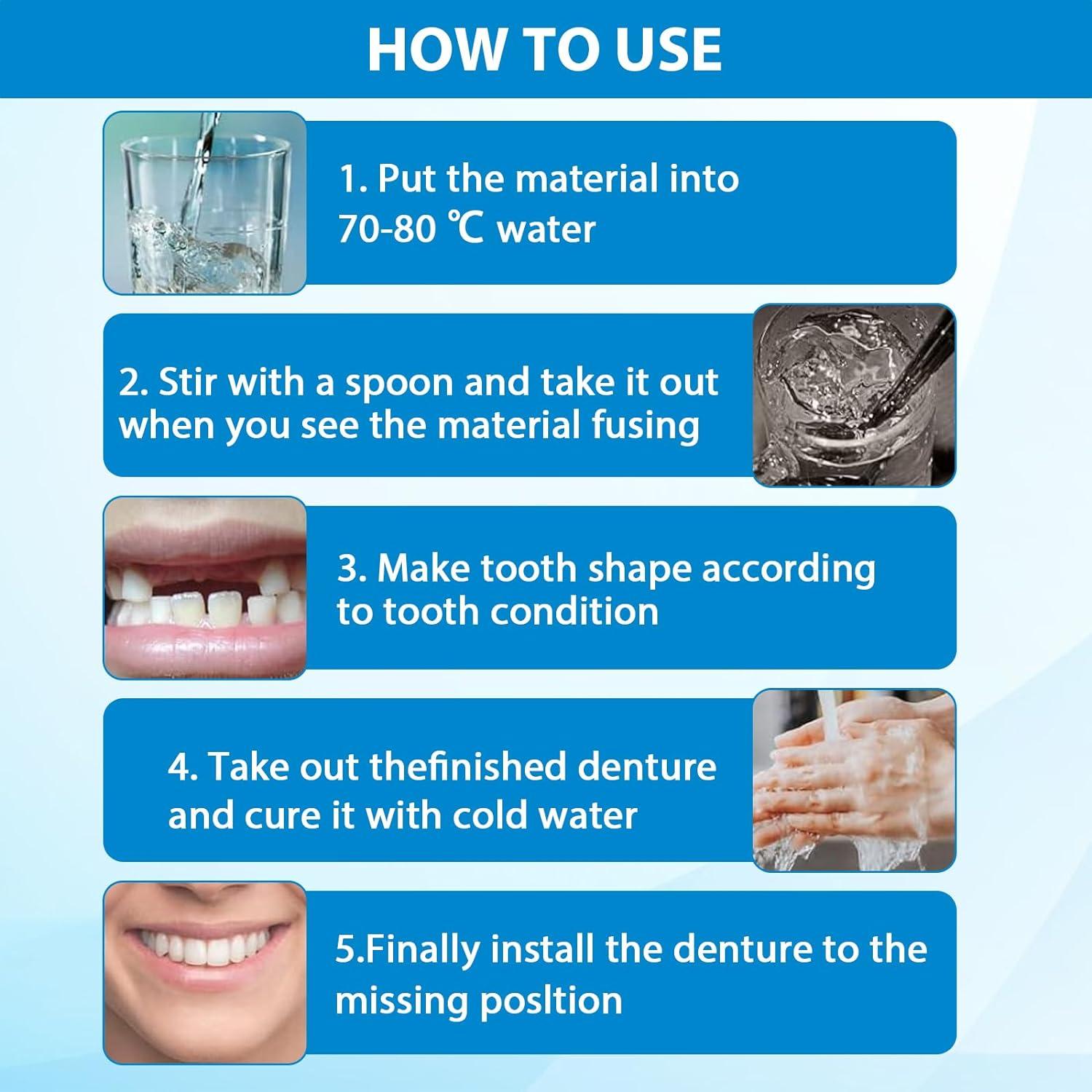 Temporary Tooth Filling Tooth Repair Kit with Tweezers DIY Temporary ...