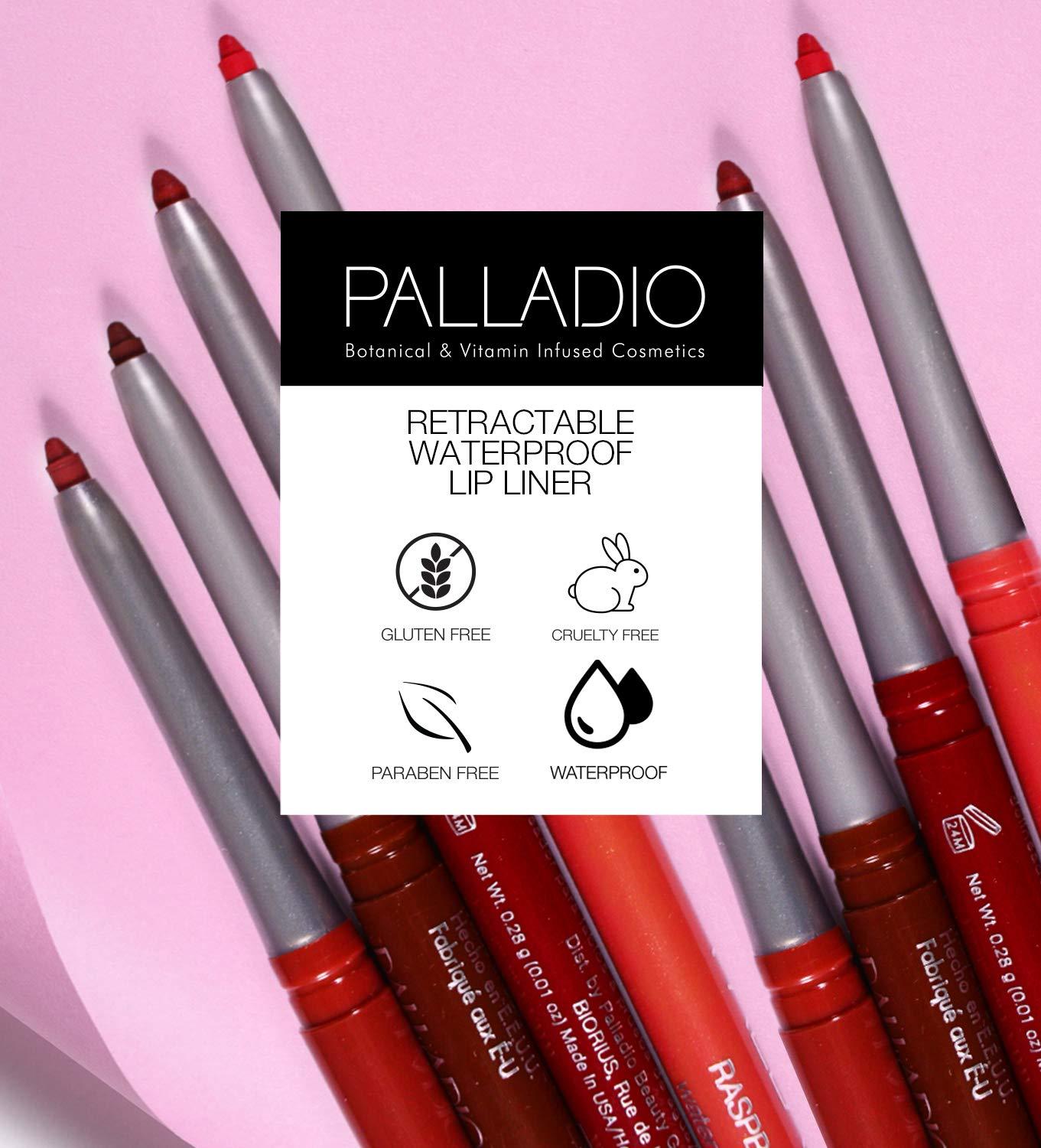 Palladio Retractable Waterproof Lip Liner - Raisin | High Pigment ...