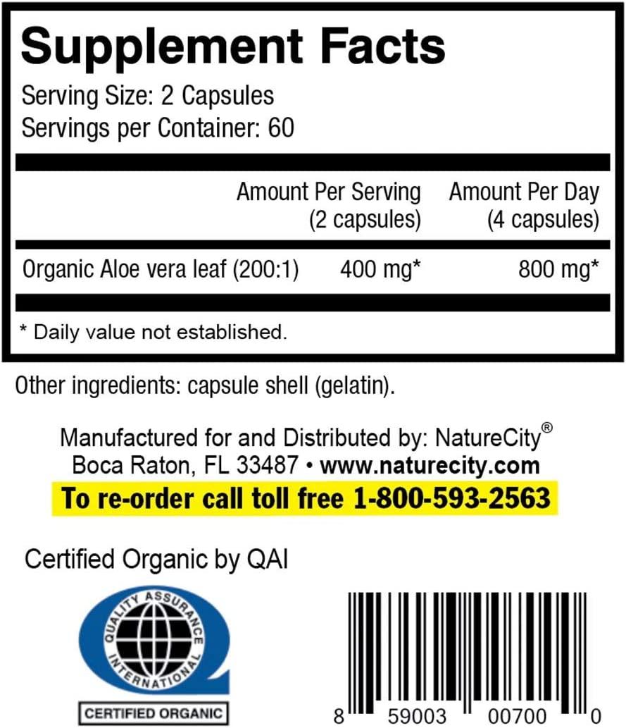 NatureCity True-Aloe 40,000mg Gel Capsules - 120ct (400mg Each) | Buy ...
