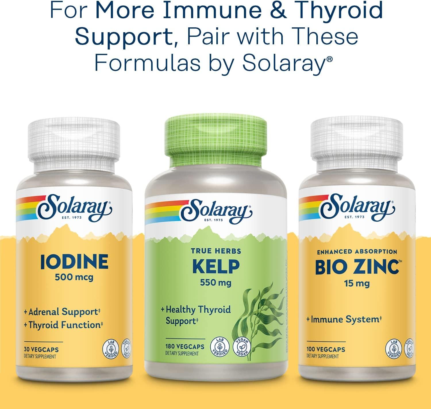 Solaray Yeast Free Selenium 100mcg - Immune & Thyroid Support - 90 ...