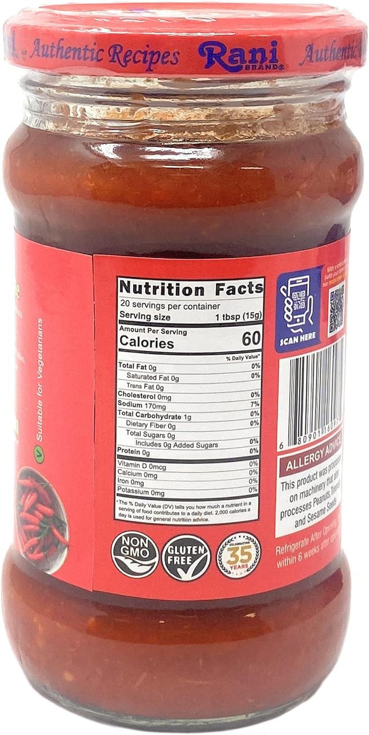 Rani Red Chilli Cooking Paste 10.58oz (300g) Glass Jar - Vegan, Gluten ...