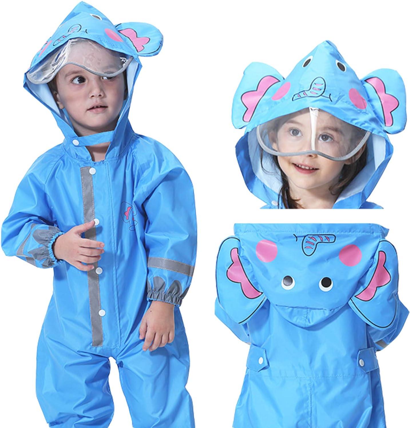 De feuilles Kids Button Rain Suit All-in-one Waterproof Puddle Suits Hooded Raincoat Jumpsuit 7 ...