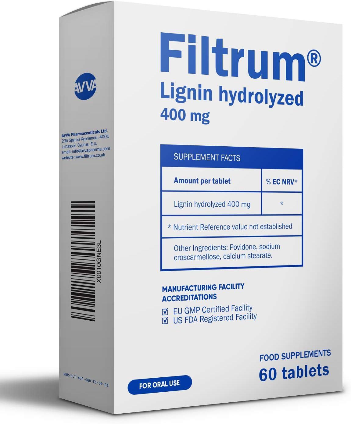 Filtrum 400mg Enterosorbent Tablets - Fast Acting & Super Absorbent ...