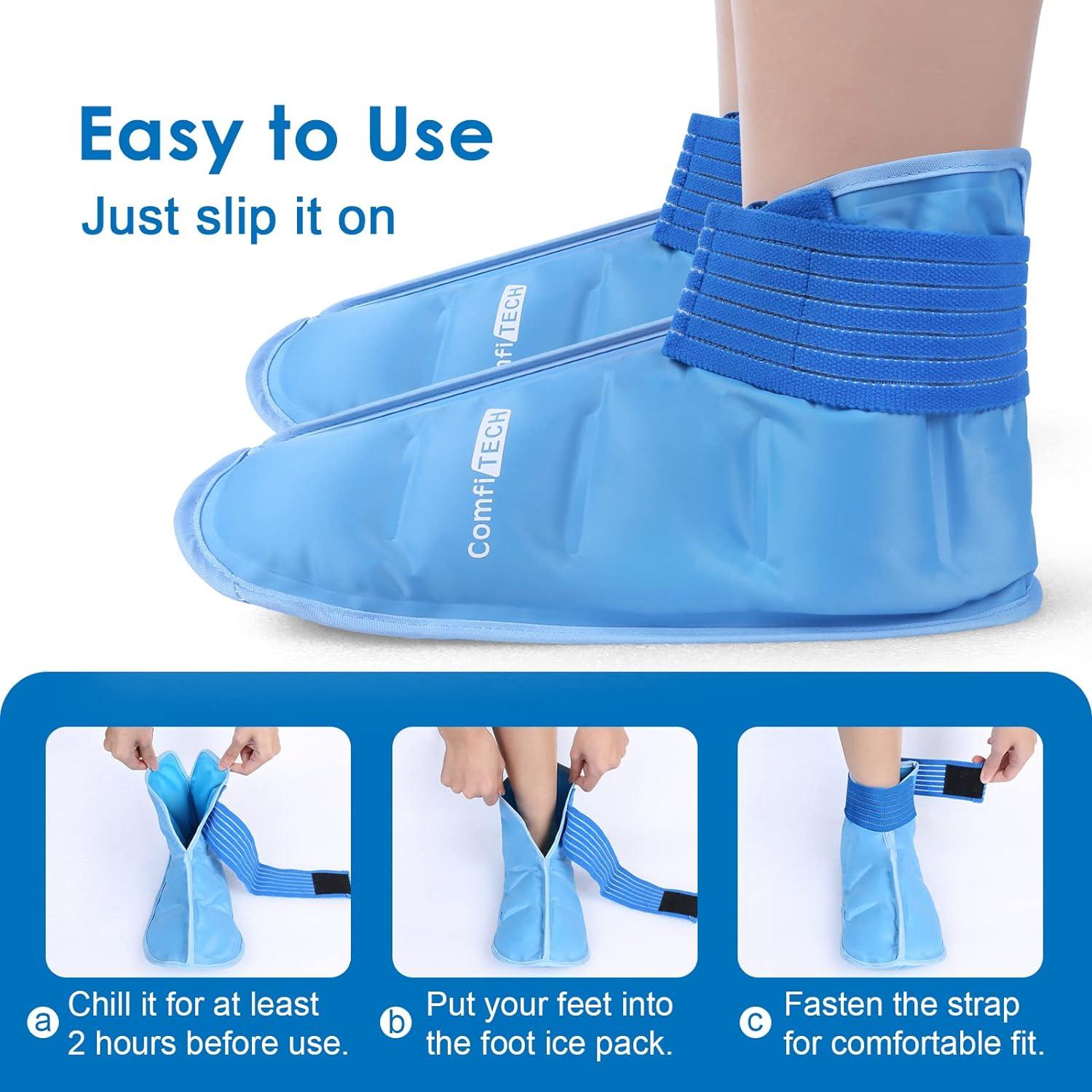 ComfiTECH Foot Ice Pack Wrap- Swollen Feet and Ankle Relief - Plantar ...