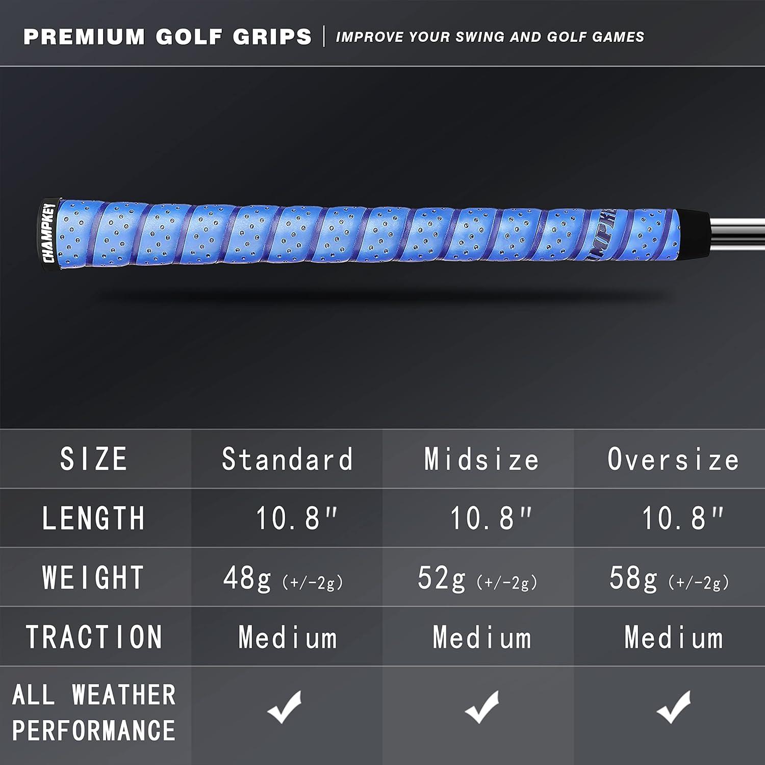 Champkey Polyurethane Golf Grips 13 Pack | All Weather Performance Blue ...
