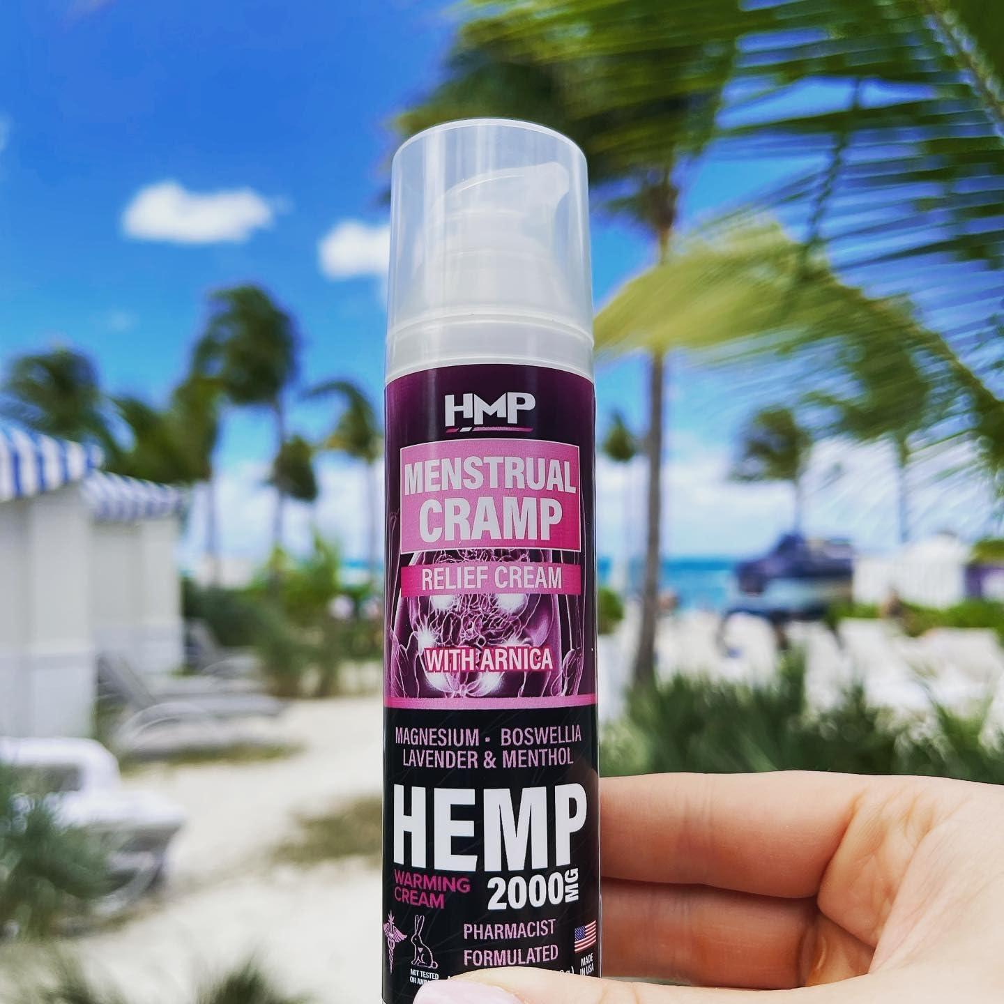 HMP Brands Menstrual Cramp Hemp Roll-On with Menthol 2000mg - Natural ...