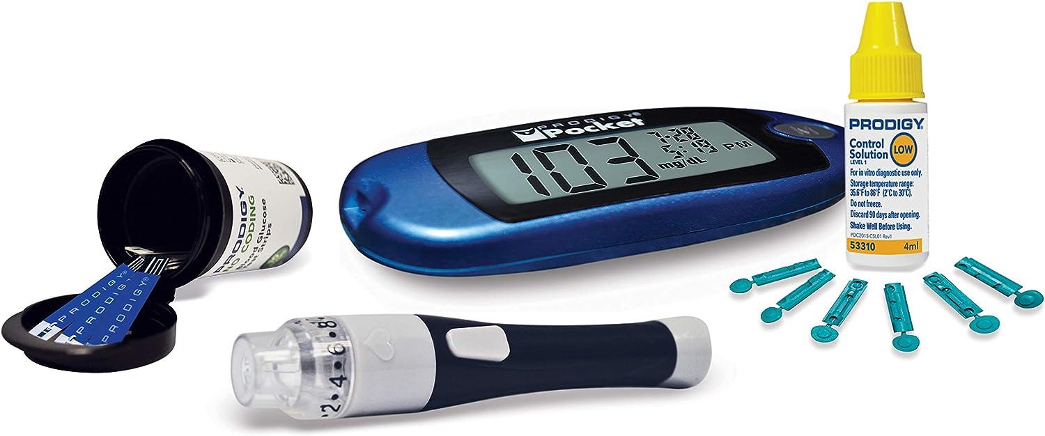 Prodigy Pocket Blood Glucose Monitoring System - Complete Kit for ...