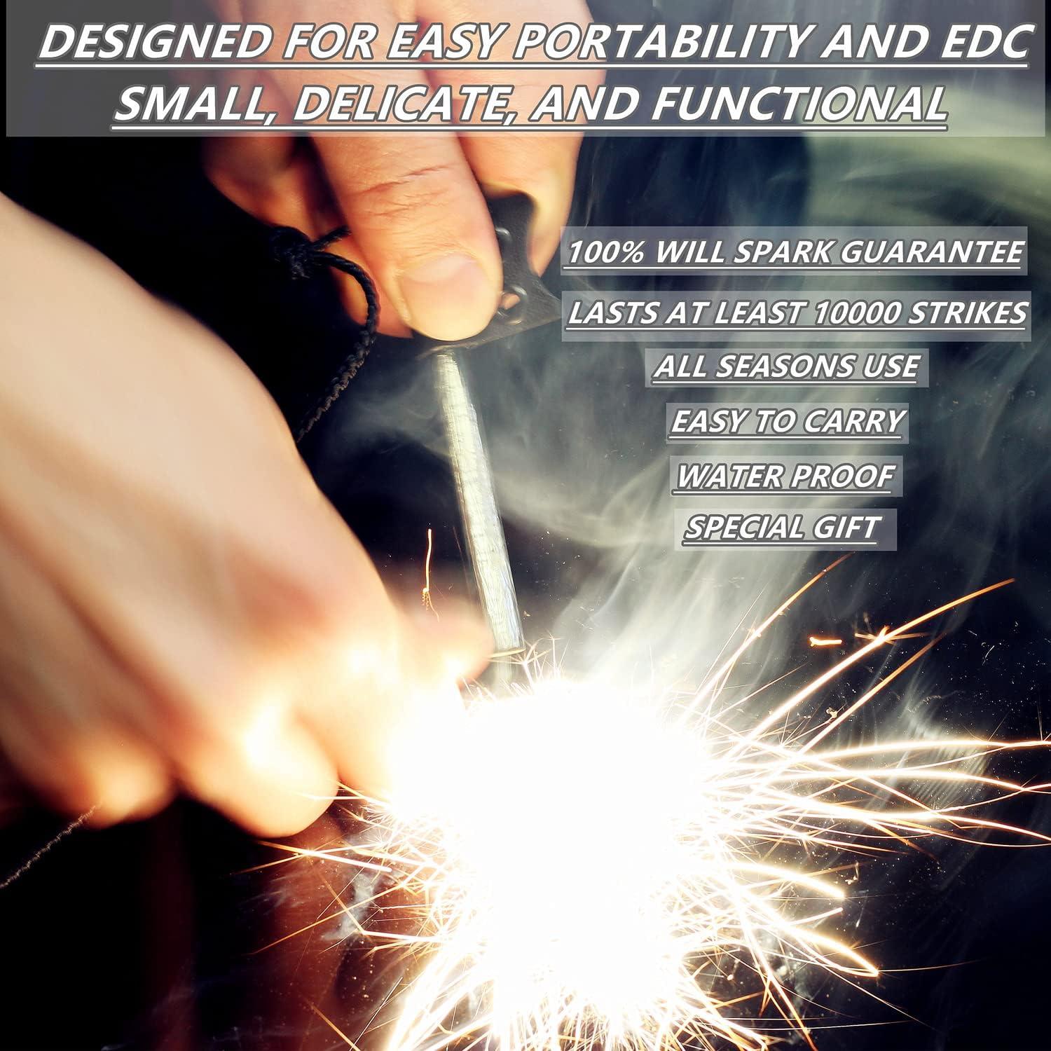 OERLA OLF-S48B Tactical Style Magnesium Ferro Rod Fire Starter with ...