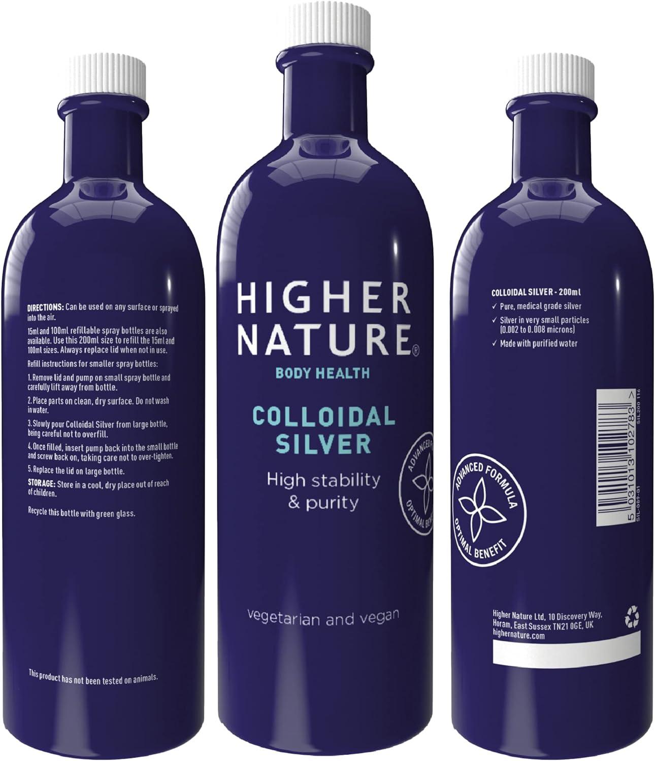Higher Nature - Colloidal Silver - Antiseptic & Disinfectant - Purified ...