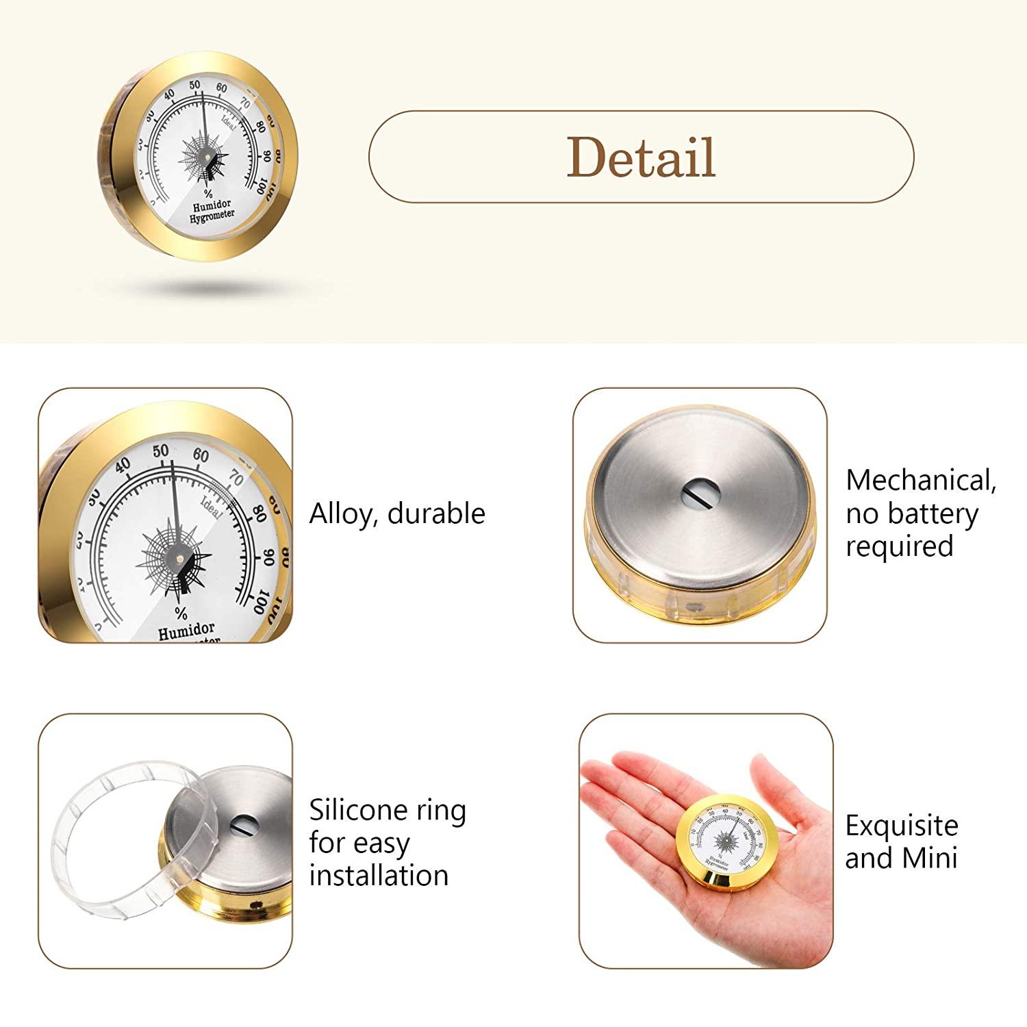 2 Piece Gold Analog Mechanical Hygrometer Set - 2 Inch Round Humidity ...