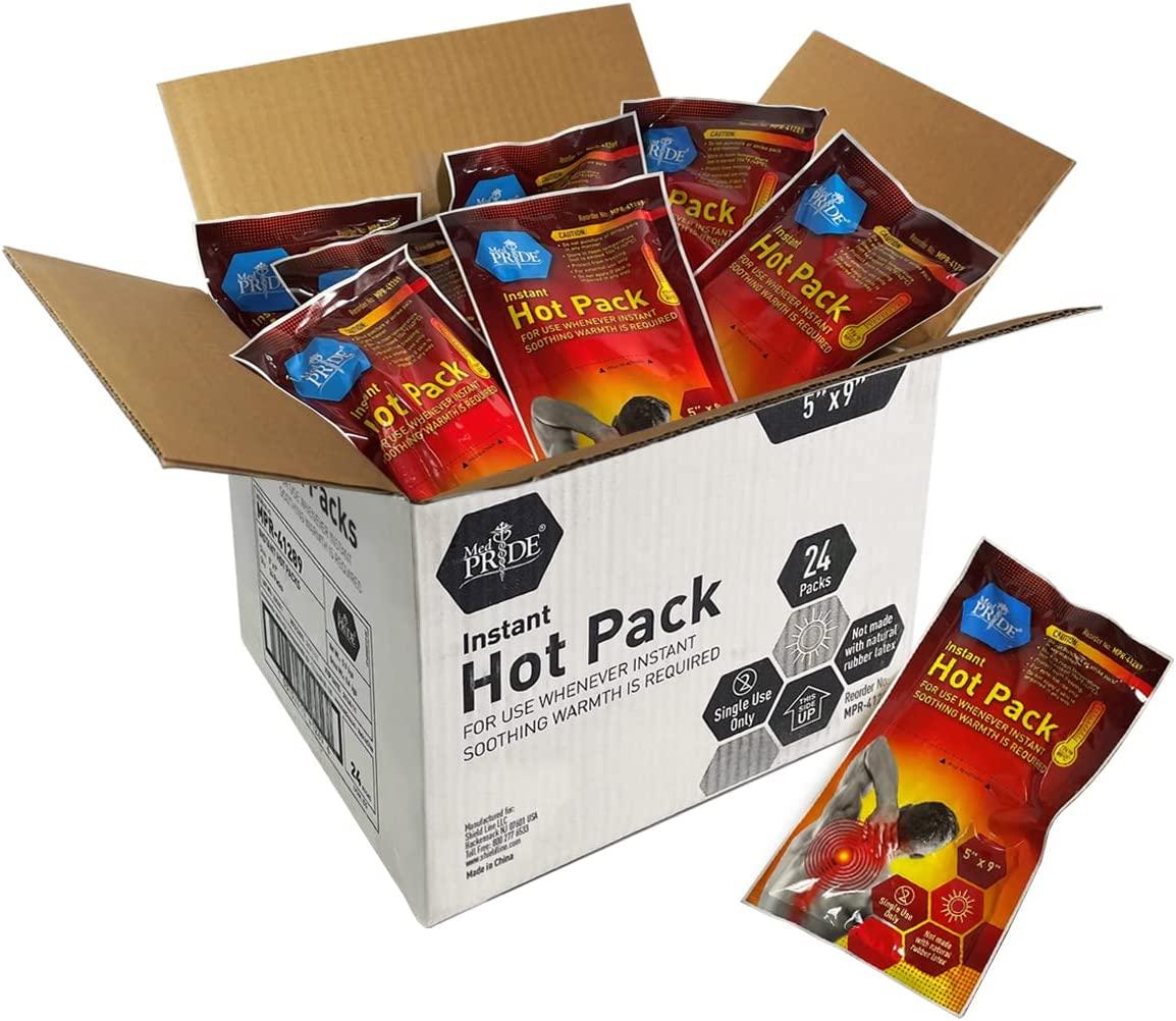 Medpride Instant Hot Packs 5x9 - 24 Pack | Disposable Heating Bags for ...