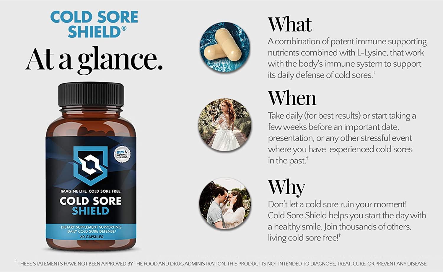 Cold Sore Shield: Daily Defense Supplement with L Lysine for Immune ...