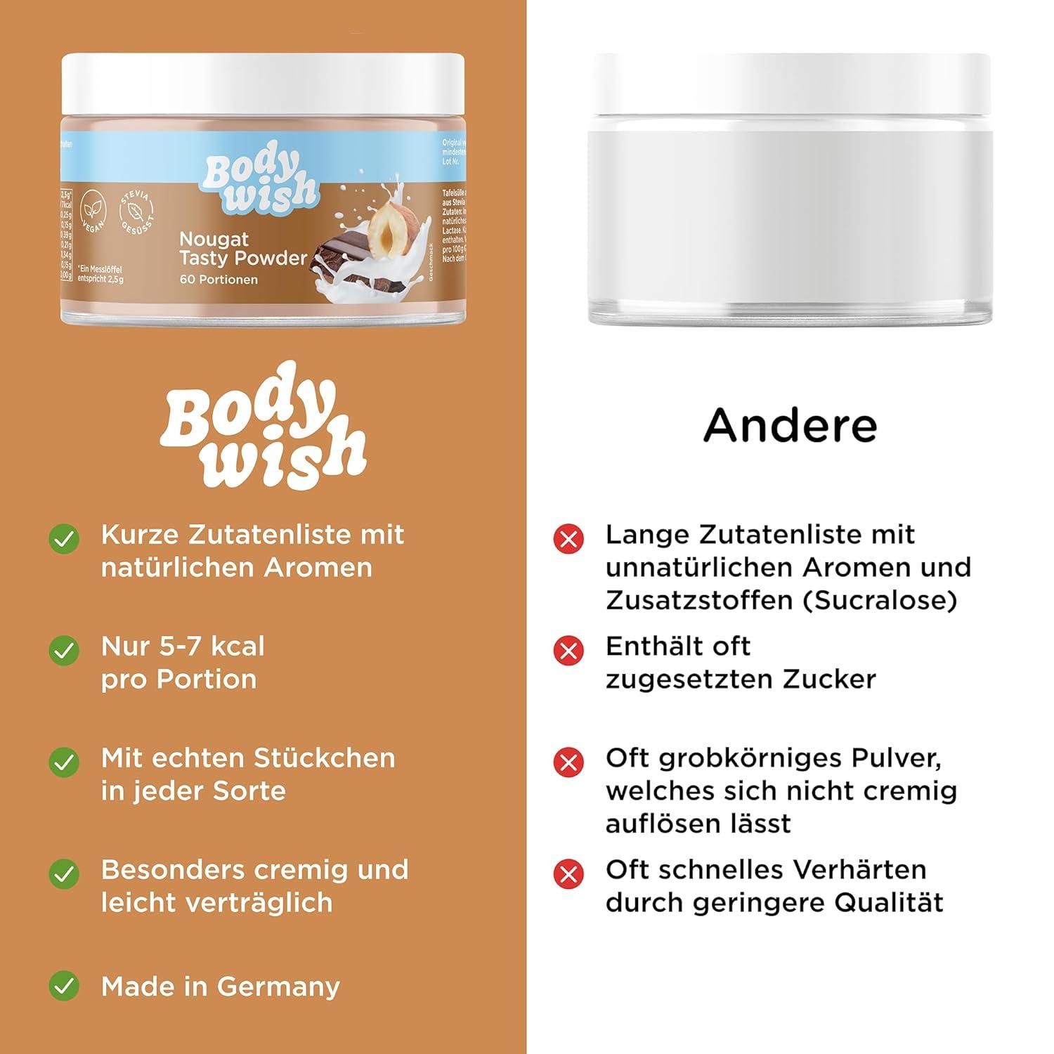 Bodywish Nougat Tasty Powder - Low-Calorie Sugar Substitute | Natural ...