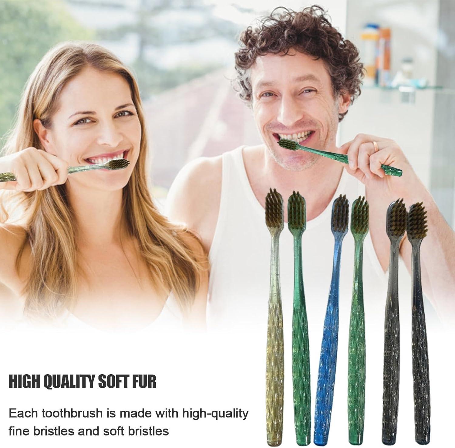 Soft Toothbrush Set - 6 Pack Gentle Bristles for Sensitive Teeth ...