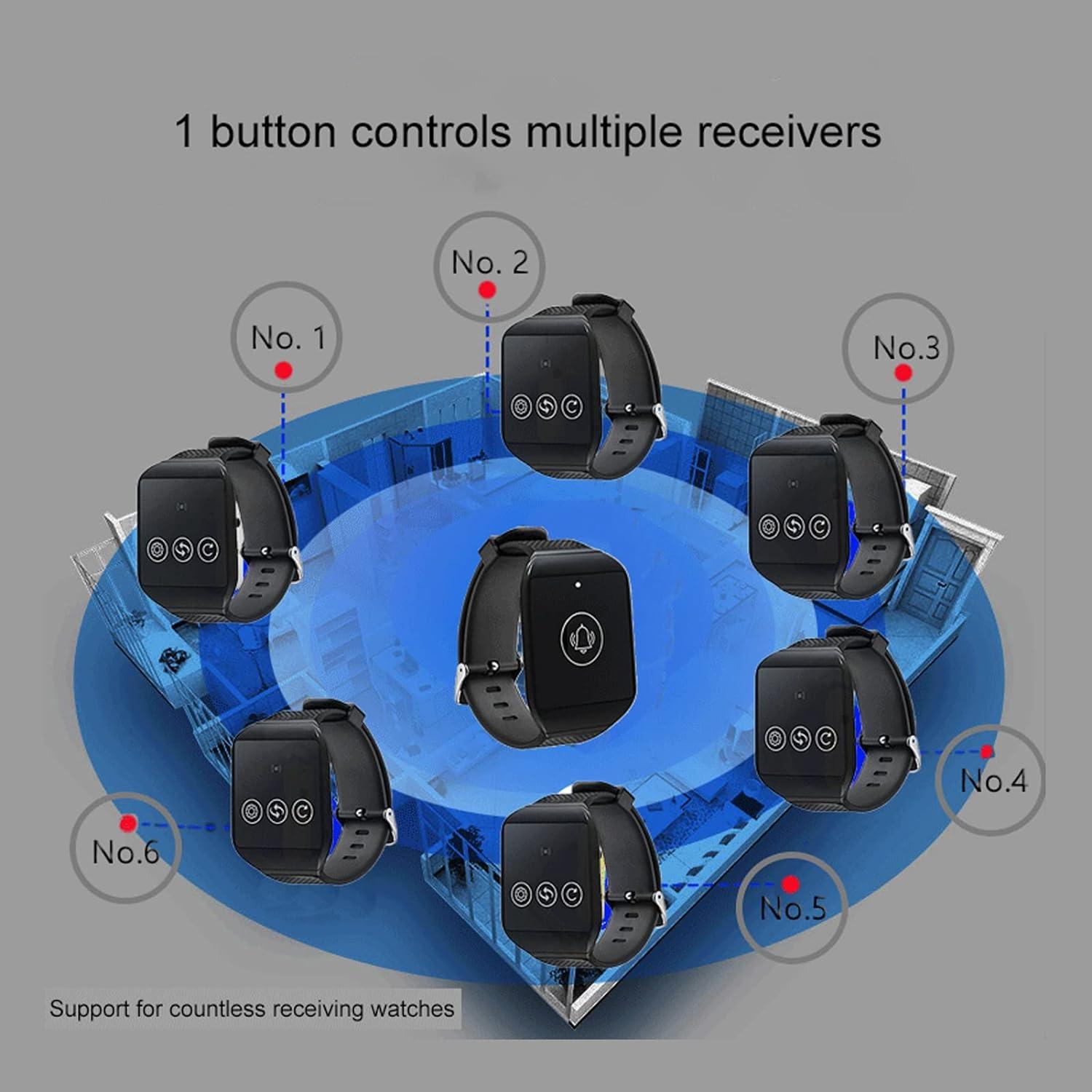 Fockety Restaurant Pager System 433.92MHz Wireless Caregiver Pager ...