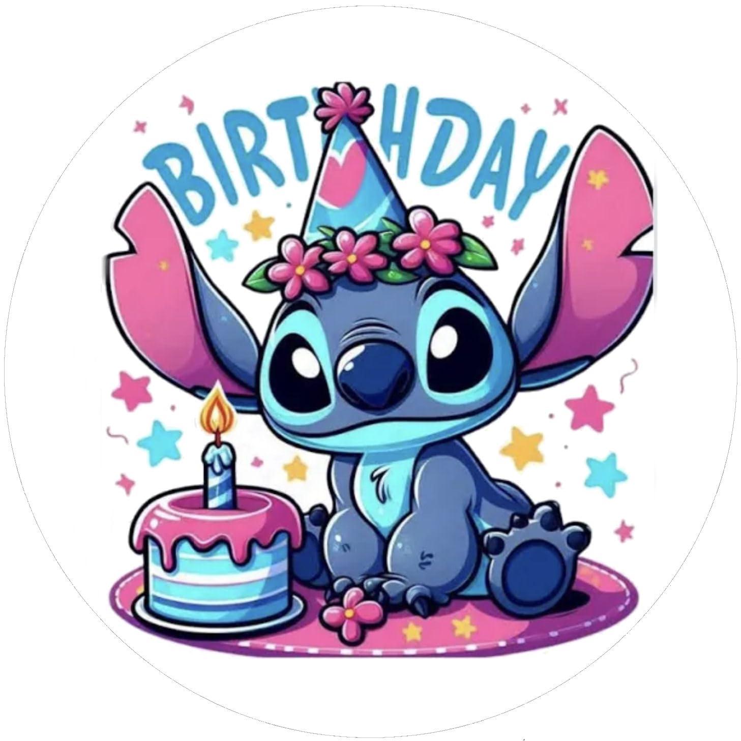 LILO & STITCH Edible Cake Topper | 20cm Fondant Photo for Cakes ...
