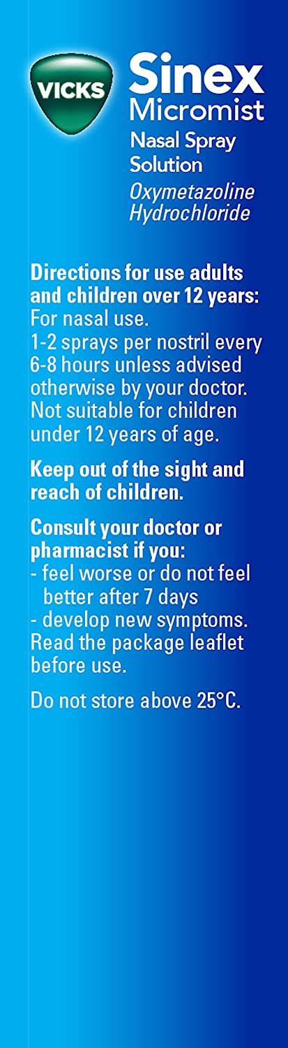 Vicks Micromist Nasal Pump Spray 15ml - Fast-Acting Relief for Nasal ...