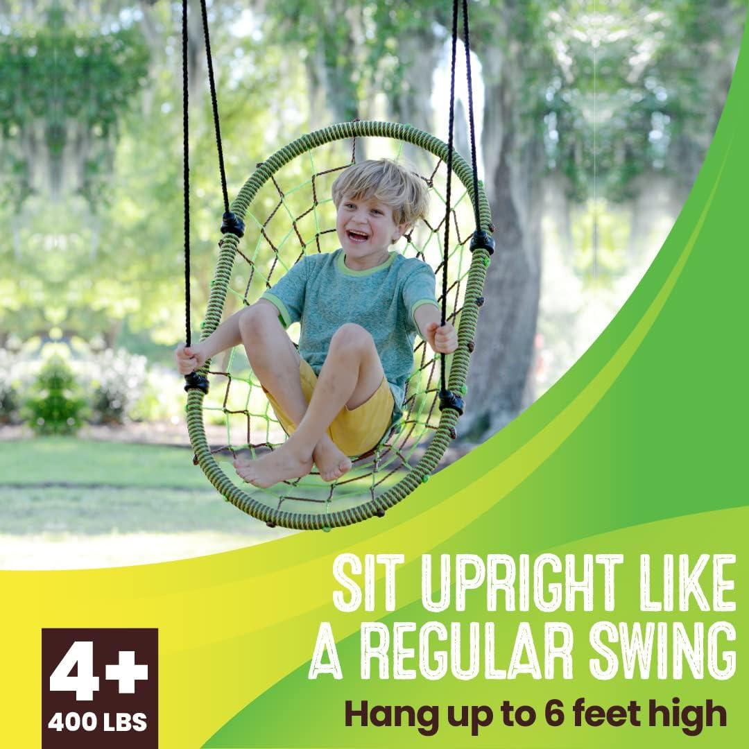 Swurfer Tree Swing Chair - Heavy Duty Metal Frame, Weather Resistant Outdoor Swing for Kids and ...