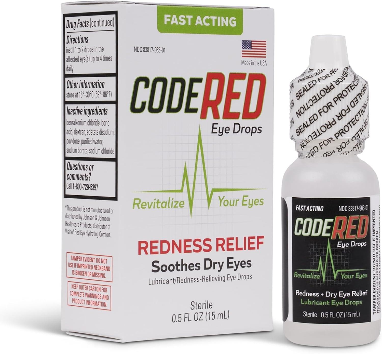 Code Red Eye Drops - Soothing Redness Relief & Cool Dry Eye Relief for ...