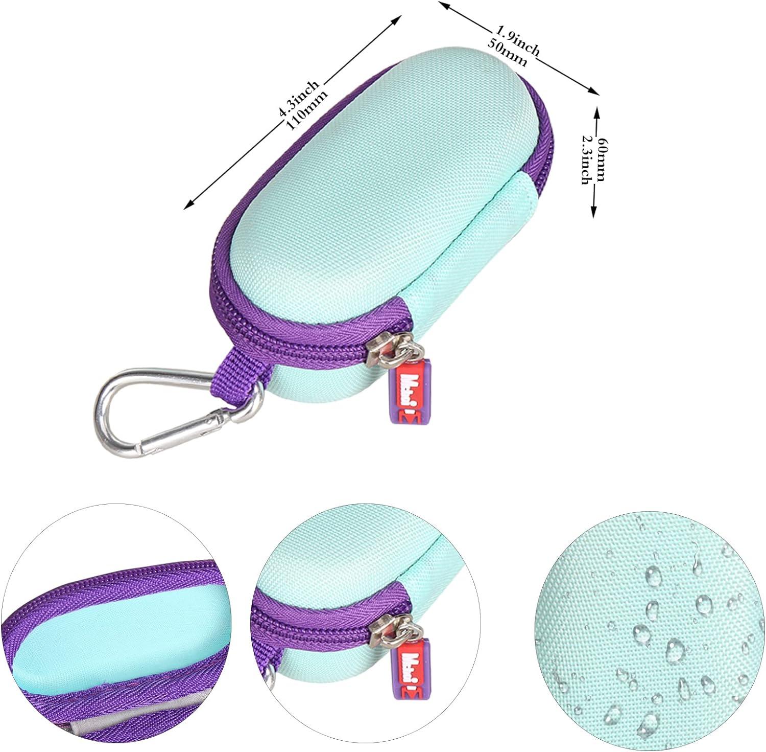Mchoi Teal Hard Carrying Case for Ventolin Inhaler - Includes Carabiner ...