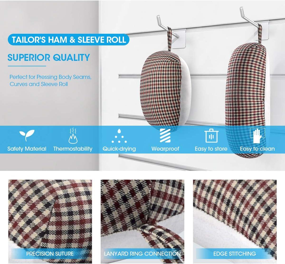 Buzzlett Tailor's Ham and Seam Roll Set - Premium Professional Pressing ...