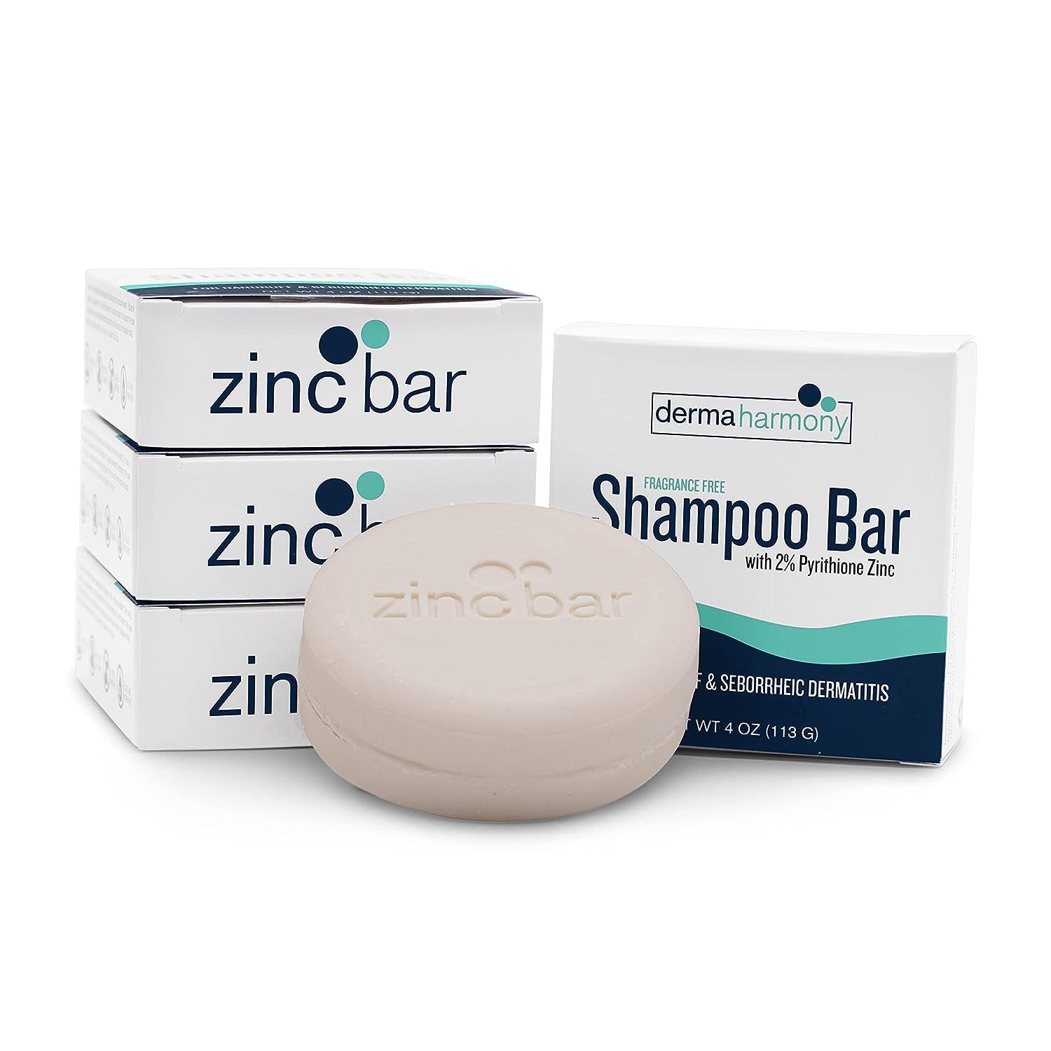 Dermaharmony 2% Pyrithione Zinc Shampoo Bar for Dandruff & Seborrheic Dermatitis - Fragrance ...