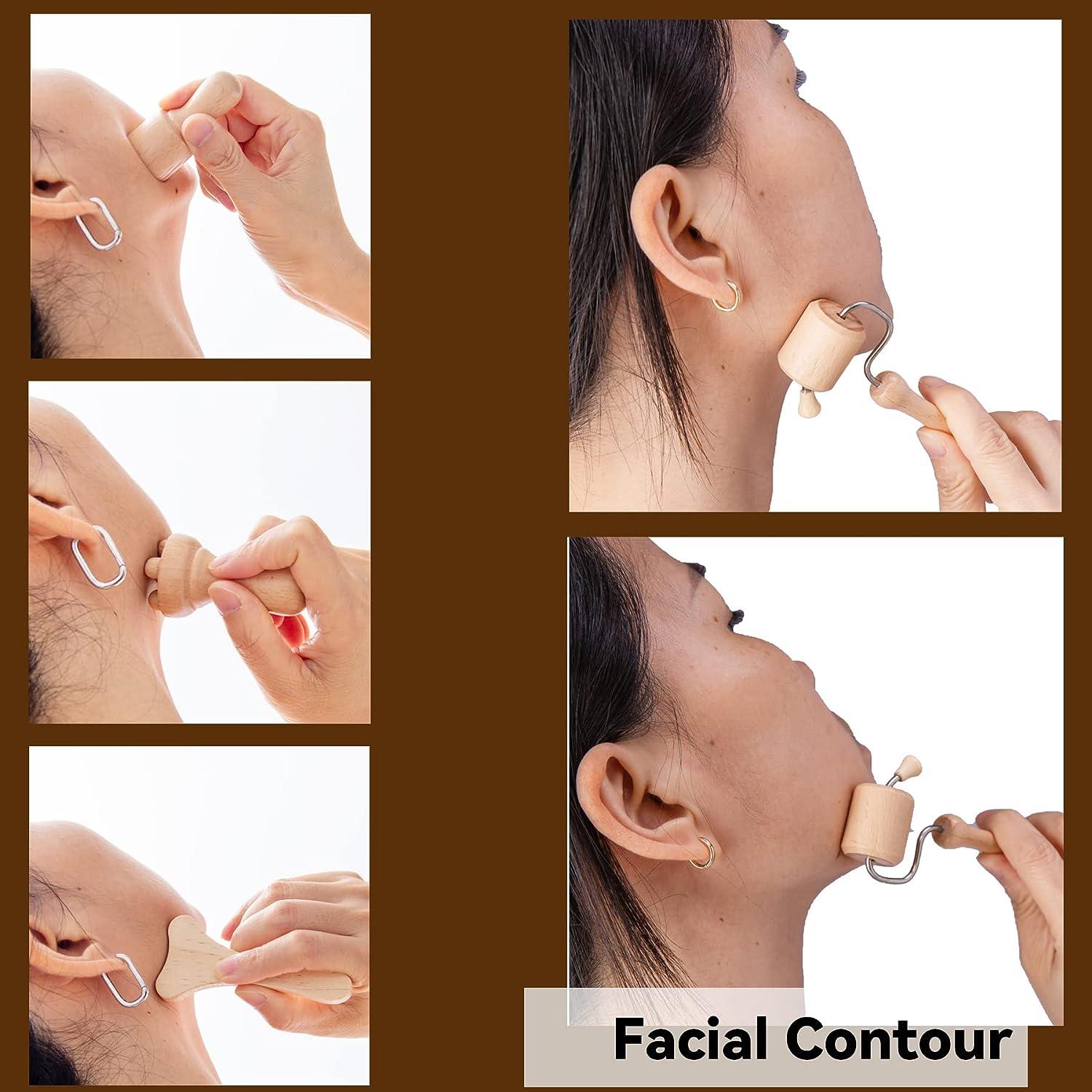 7PCS Wood Facial Therapy Kit | Wooden Face Massage Tools Set for ...