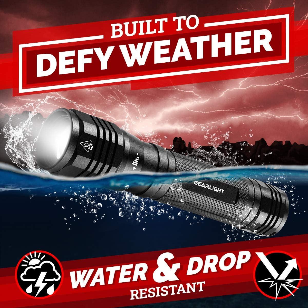GearLight S2500 LED Flashlight - Powerful Tactical Flashlight for ...