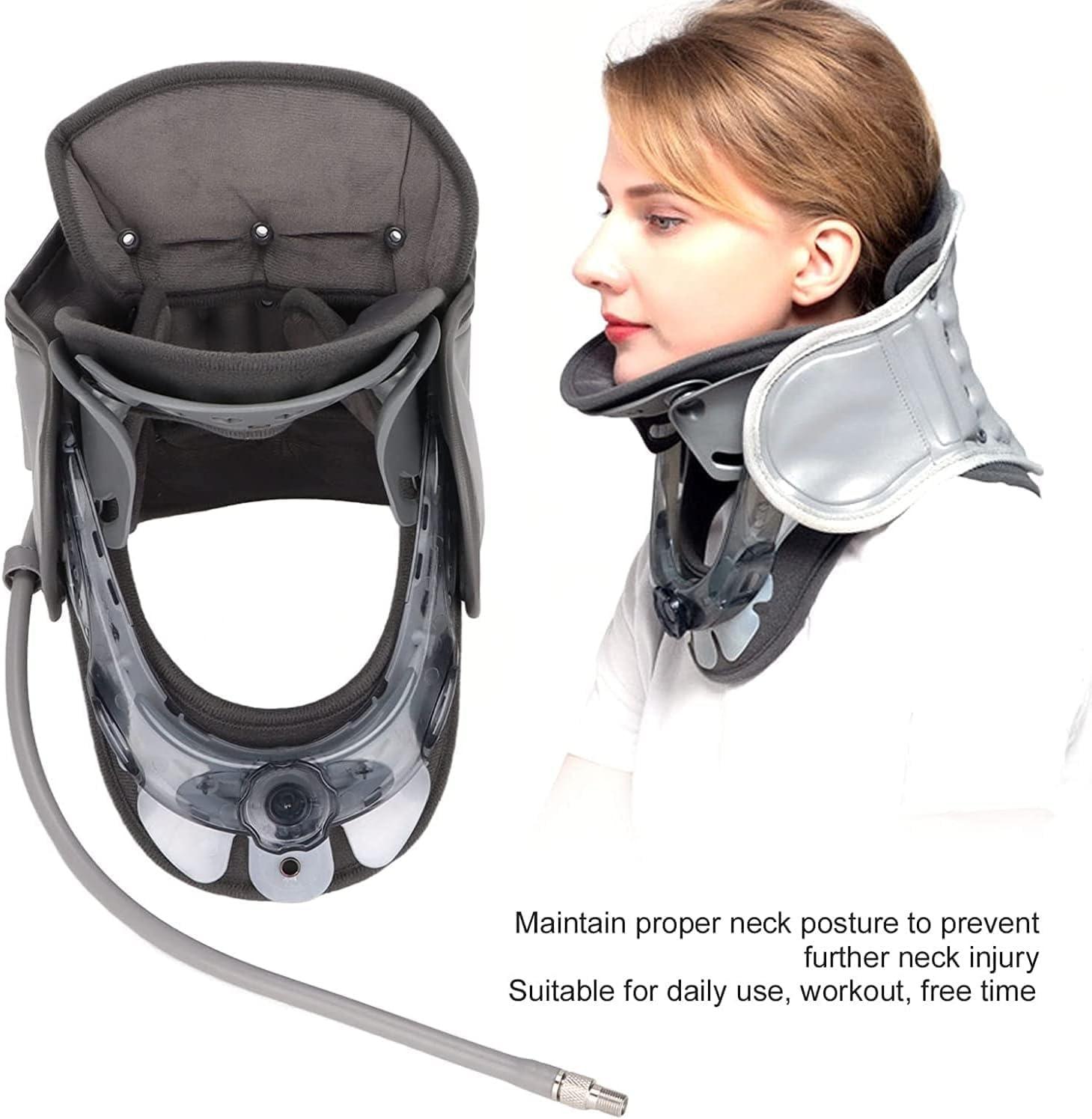 Jlasdr Inflatable Neck Protection Traction Device - Adjustable Cervical ...