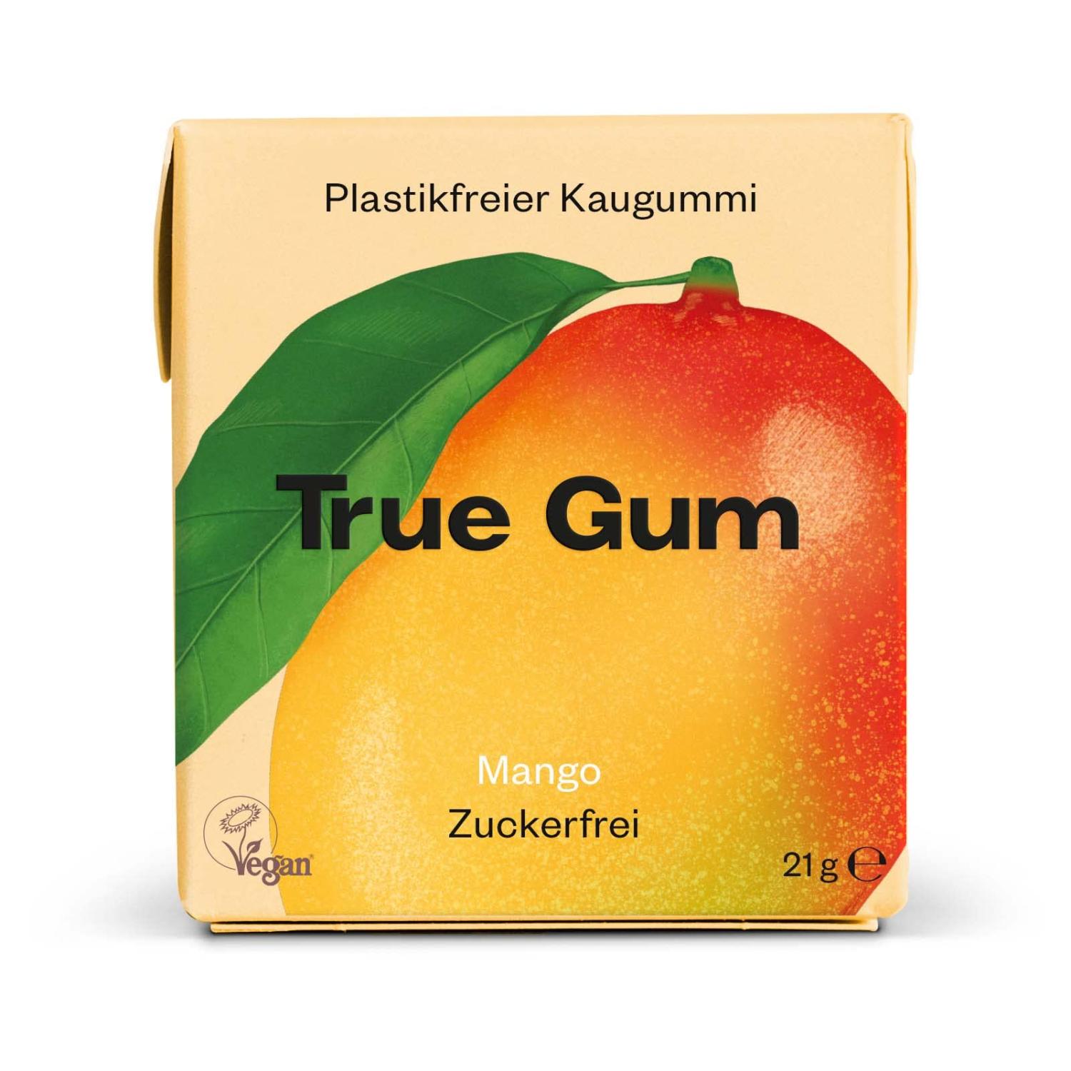 True Gum Mango - Plastic-Free Biodegradable Chewing Gum | Vegan | 21g ...