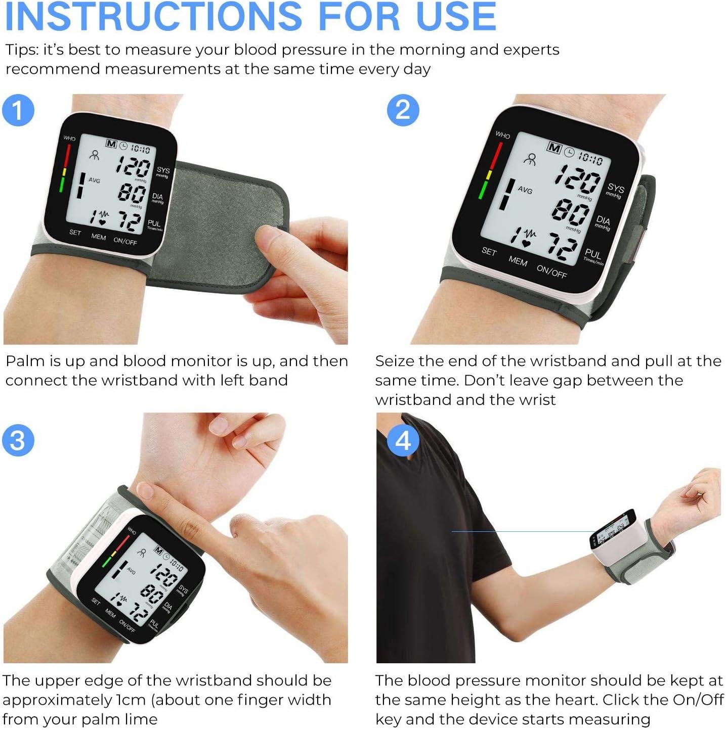 Blood Pressure Monitor Automatic Wrist High Blood Pressure Monitors ...