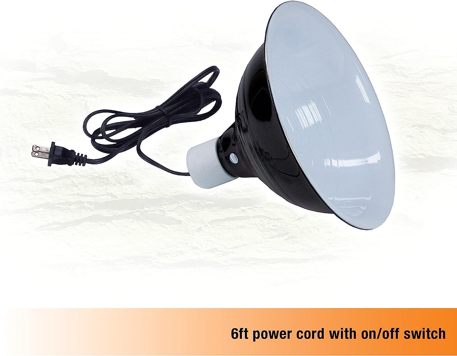 Zilla Pet Reptile 8.5 Inch Premium Heat Lamp Reflector Dome Fixture ...