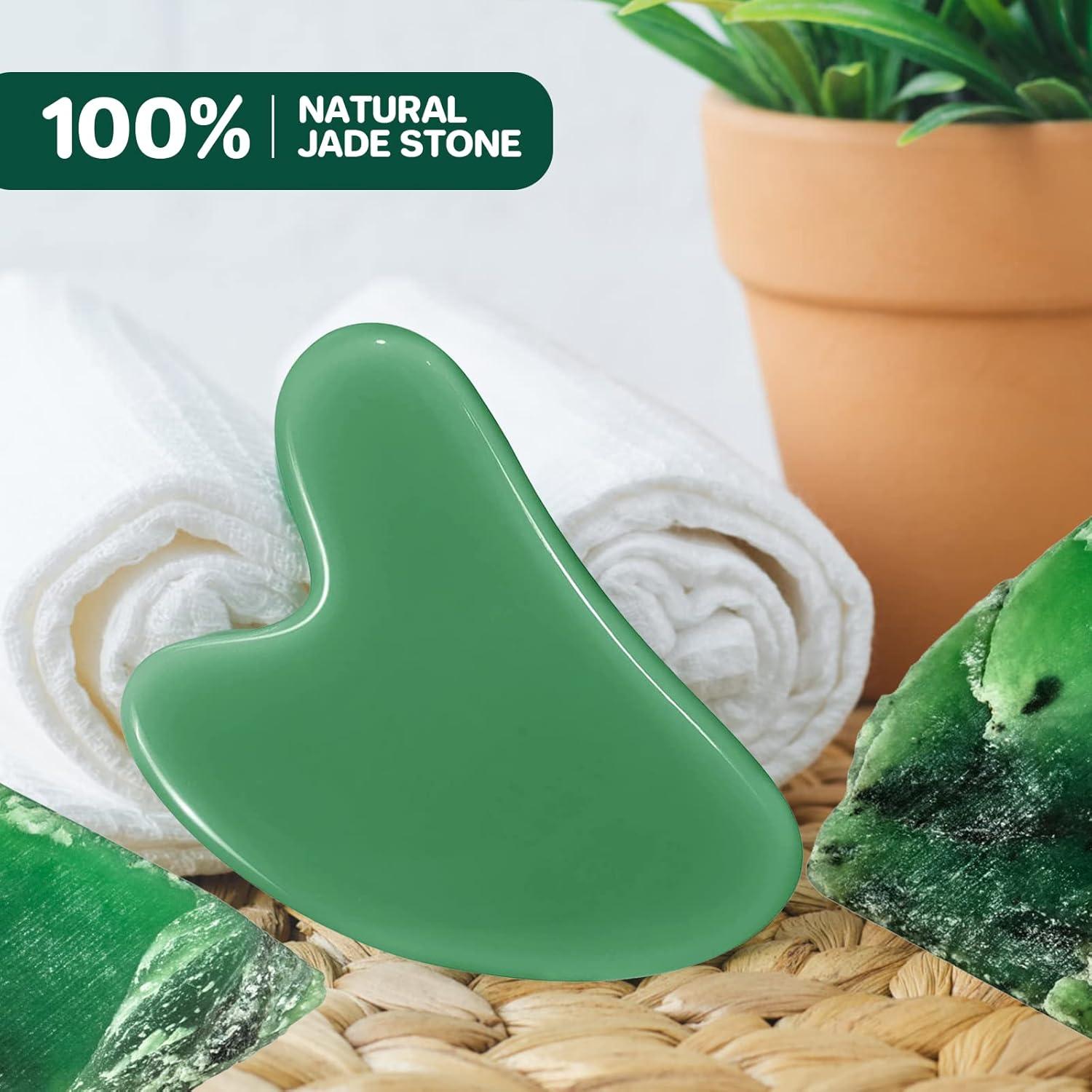 Buy Heart Shape Gua Sha Stones | Jade Facial Massage Tool for Skin Care ...