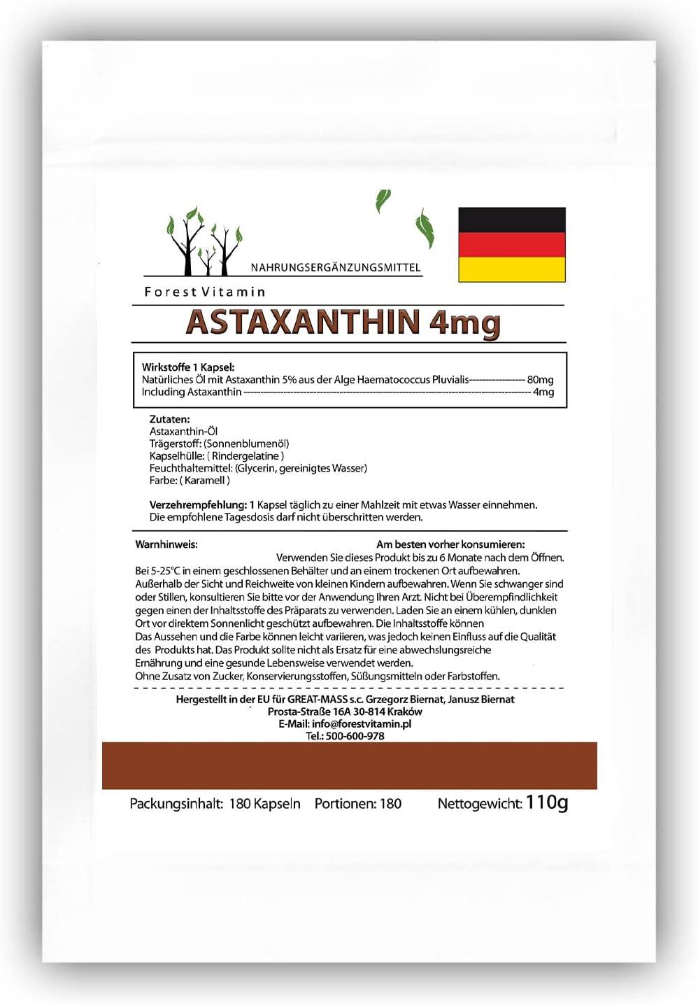 Astaxanthin 4mg Softgel Capsules - Premium Antioxidant from ...