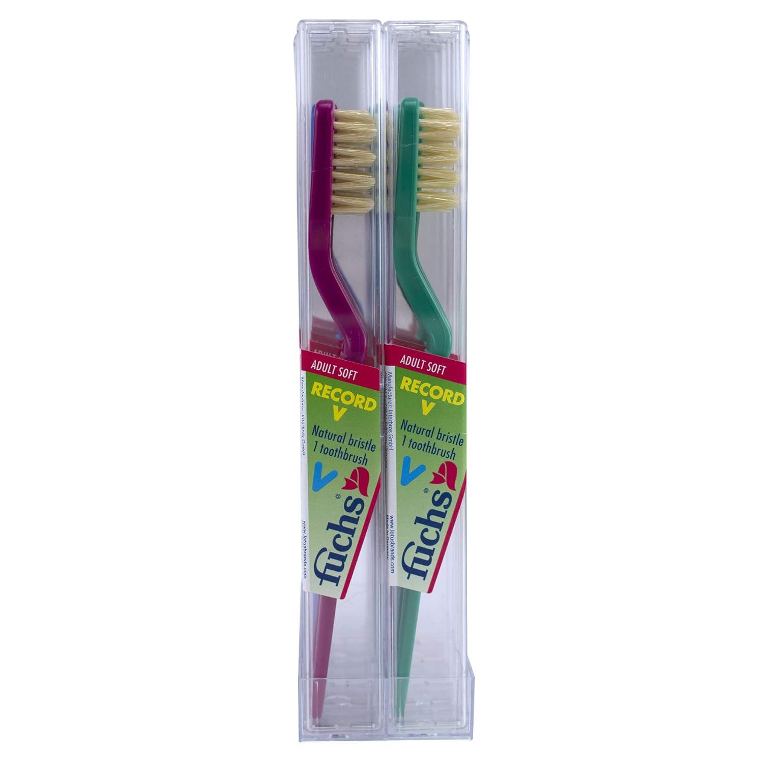 FUCHS Adult Record V Natural Soft Toothbrush 10 Pack | Buy Now with Express International ...
