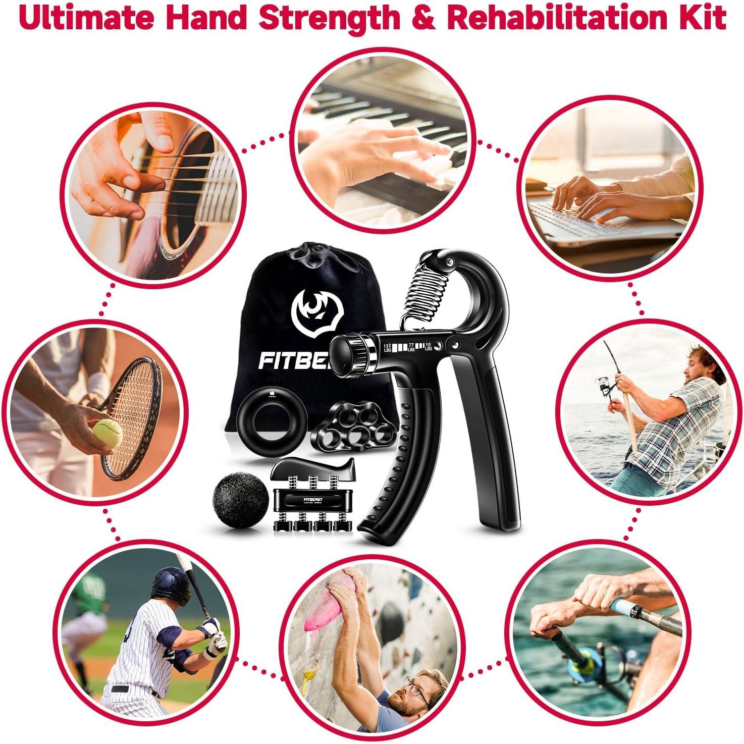 Fitbeast 5-Pack Hand & Finger Trainer Set - Adjustable Grip Wrist ...
