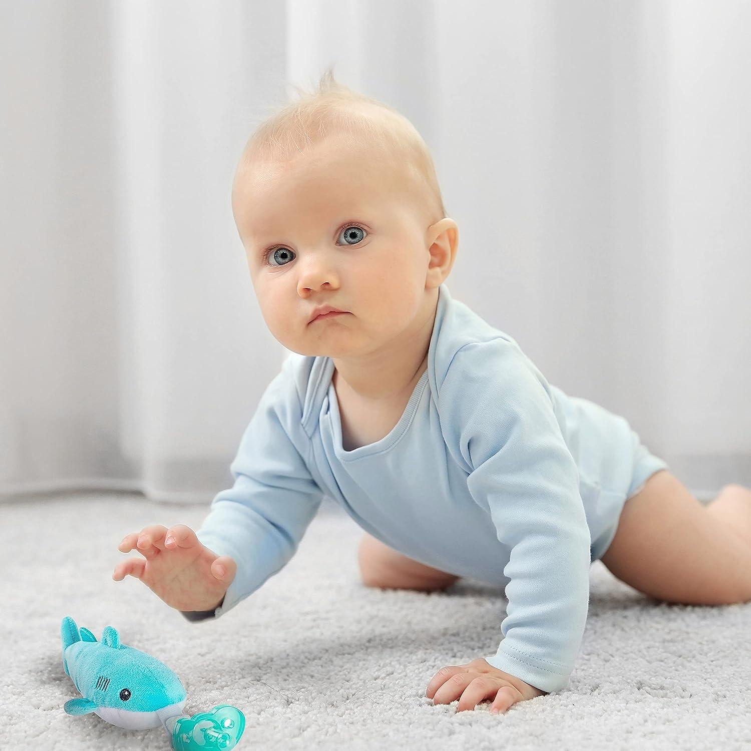 Plush Whale Pacifier Holder with Detachable Stuffed Animal - Silicone ...