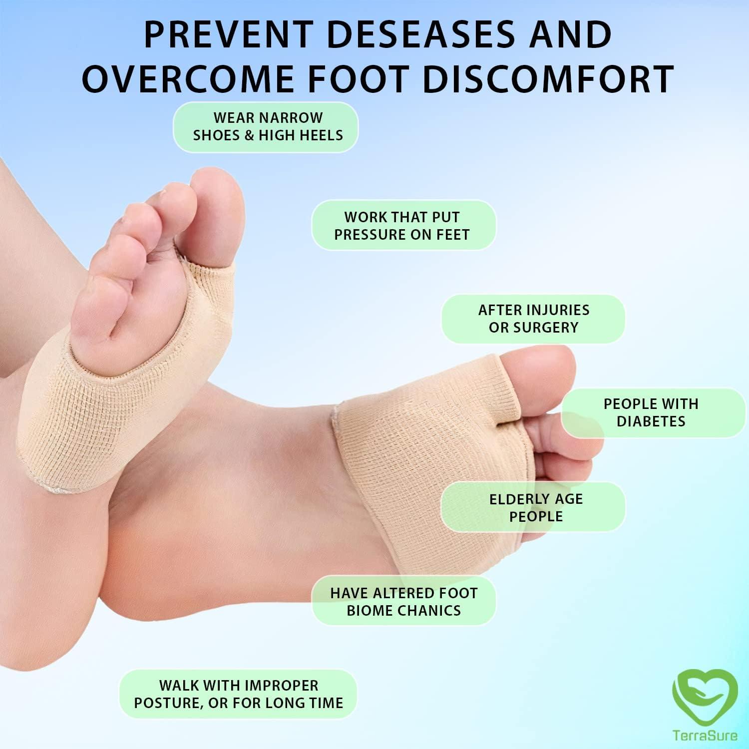 Metatarsal Sleeve with Gel Pads - 4 Pcs - Foot Pain Relief for ...