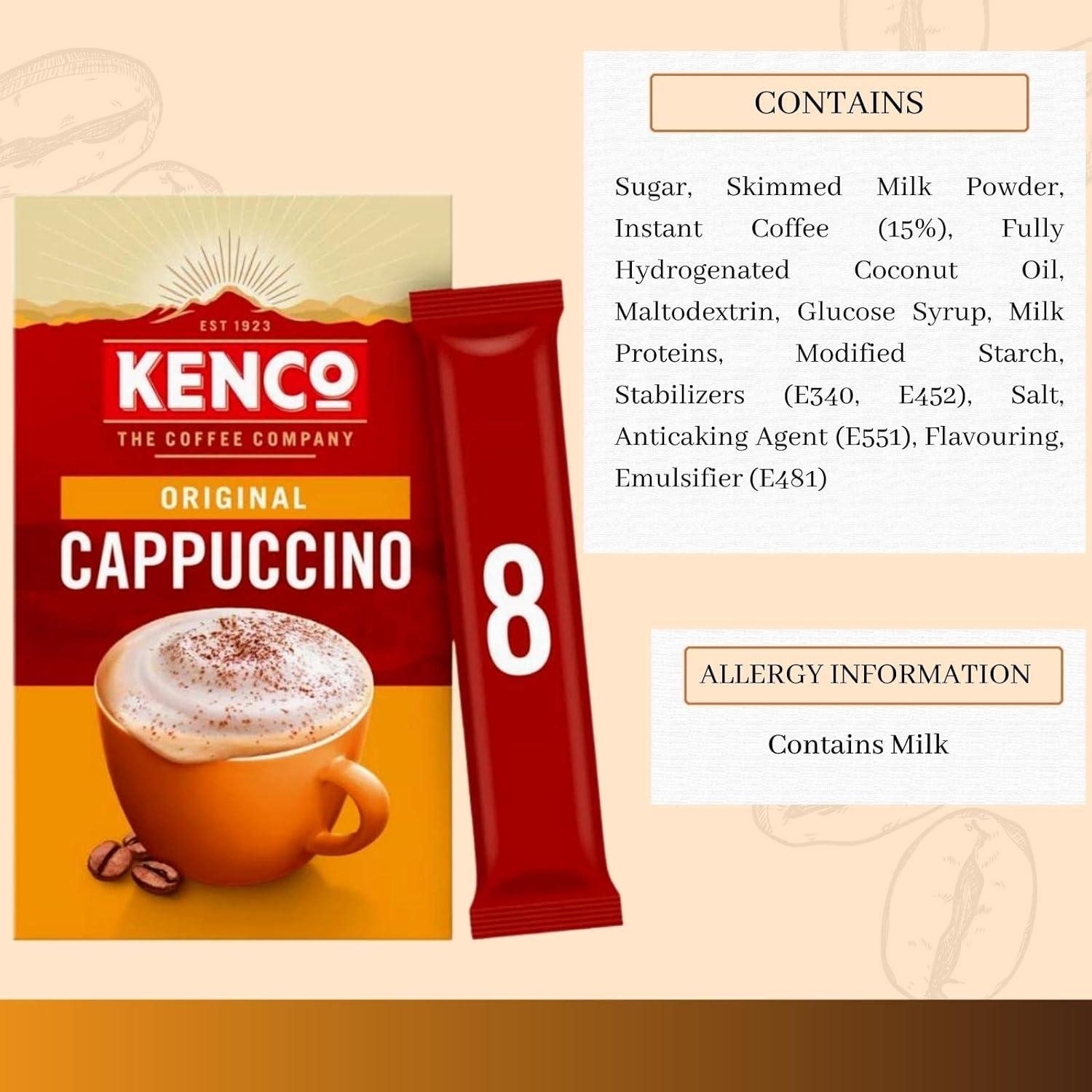 Coffee Multipack of 2x Kenco Cappuccino Instant Coffee Sachets 8 per ...