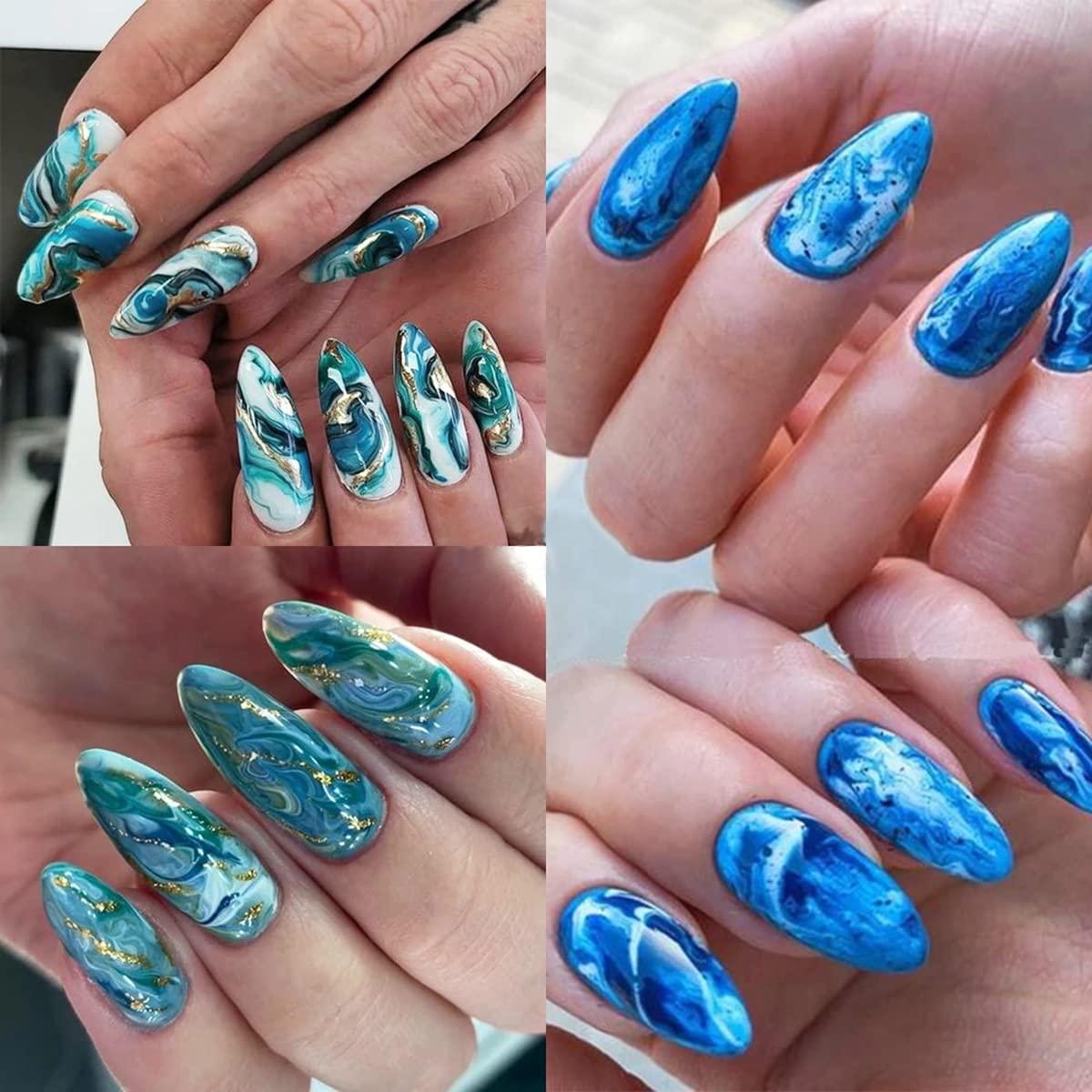 10 Sheets Marble Nail Foil Transfer Stickers - Holographic Design for ...