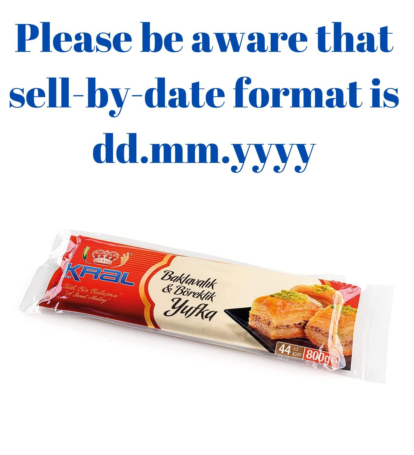 Kral Phyllo Dough for Baklava Borek 1.75lb - 44 Count Partially Pre ...