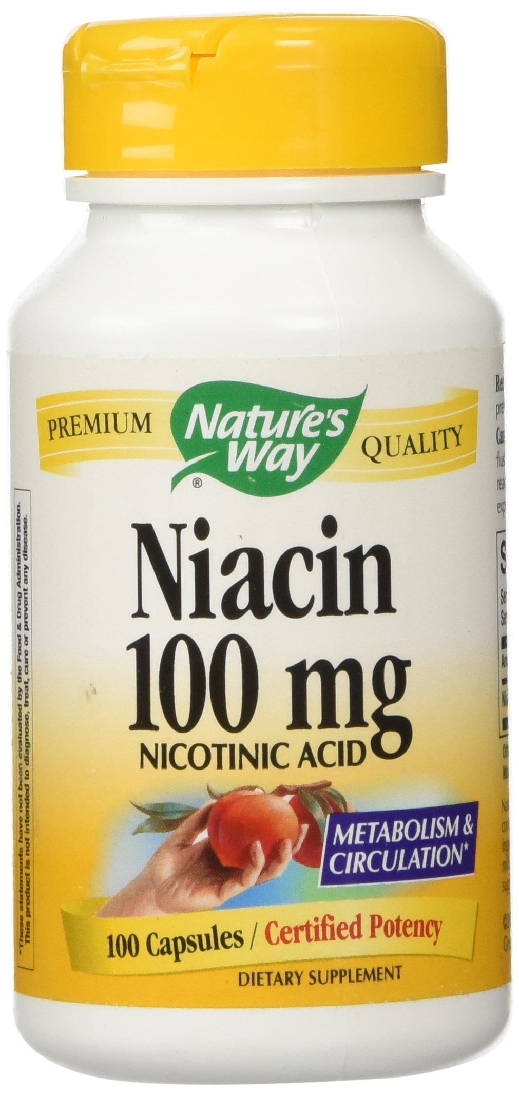 Nature's Way Niacin 100mg - High-Potency 100 Capsules for Heart Health ...