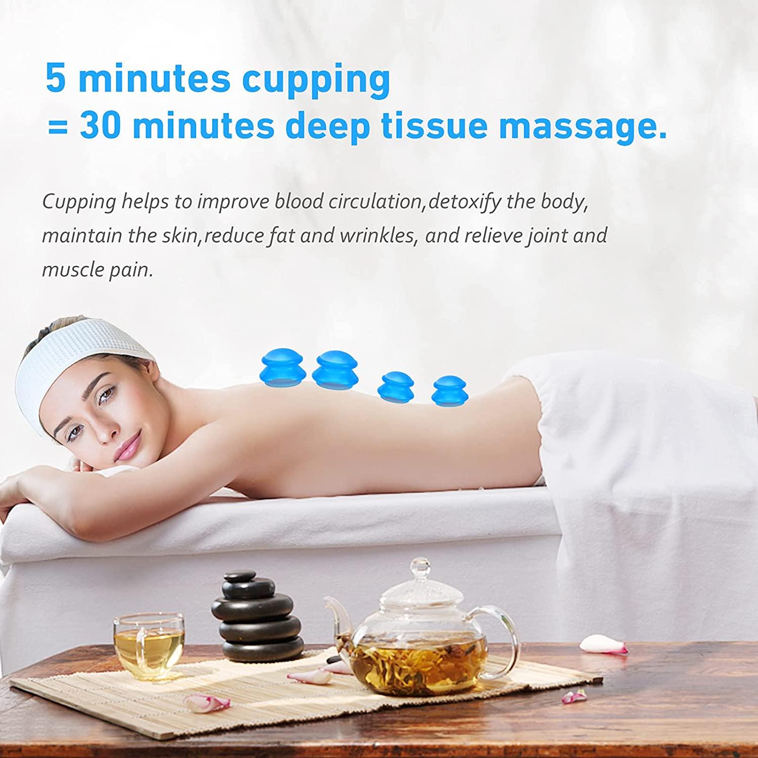 QISEEYA 6-Piece Silicone Cupping Therapy Set for Cellulite & Pain ...