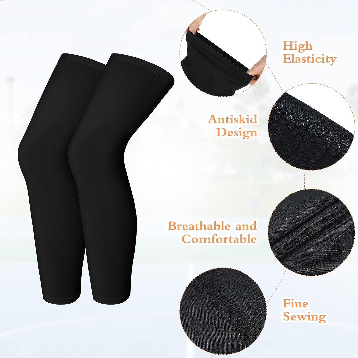 Kids Long Compression Leg Sleeves - 4 Pairs Non Slip UV Protection for ...