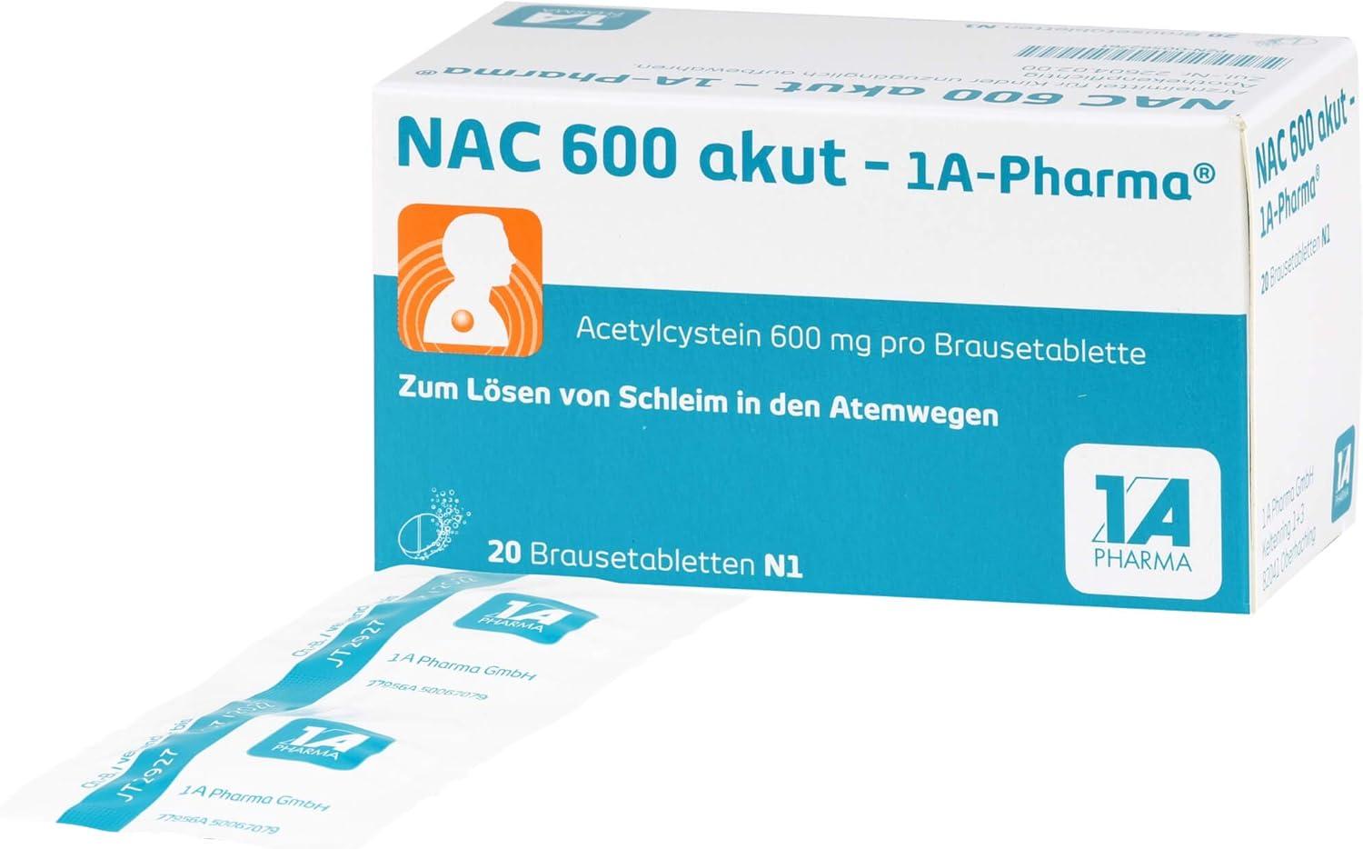 NAC 600 Acute 1A Effervescent Tablets - Effective N-Acetyl Cysteine ...